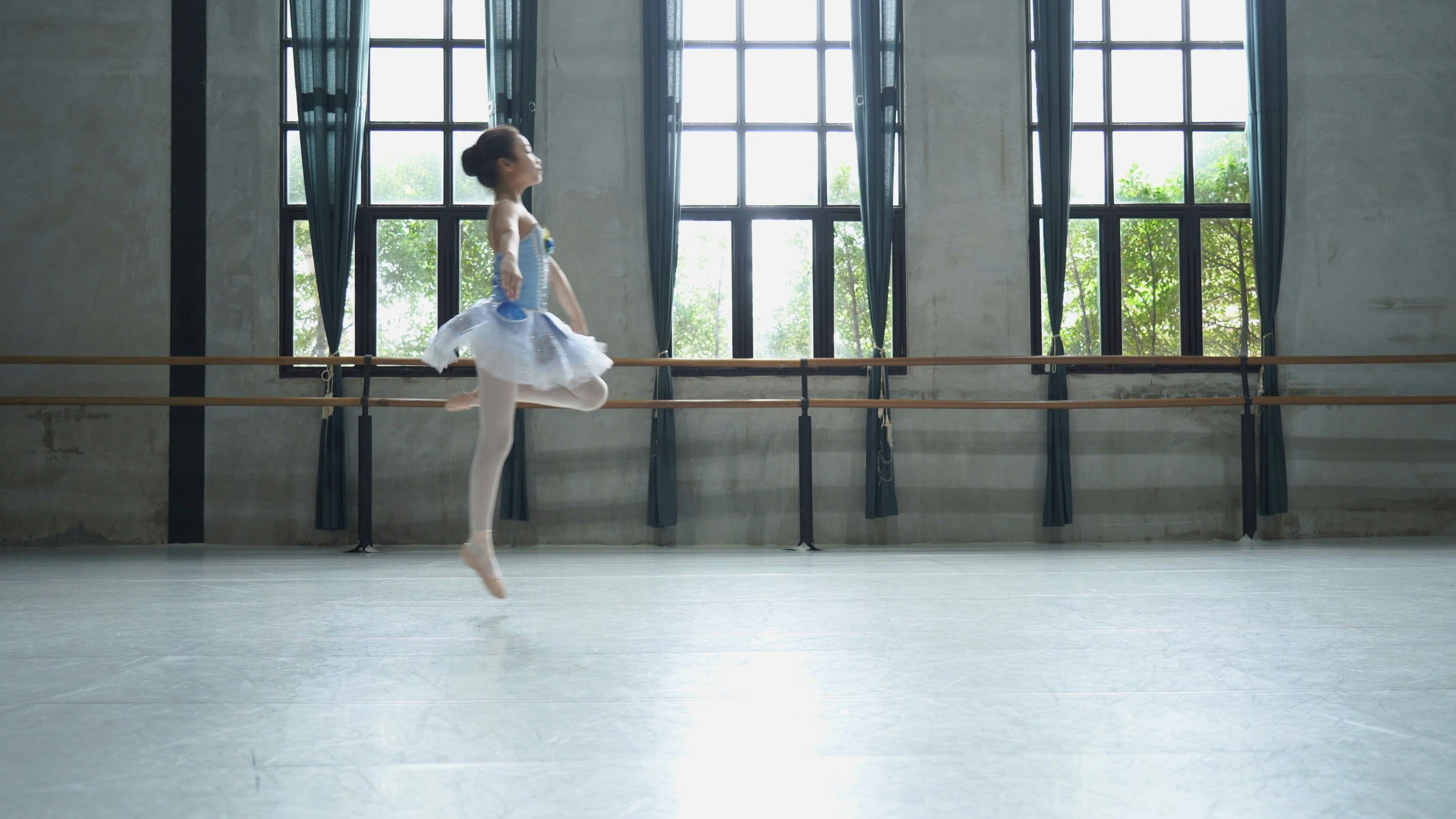 Girl in Blue Tutu Practicing Ballet Free Stock Video Footage, Royalty ...