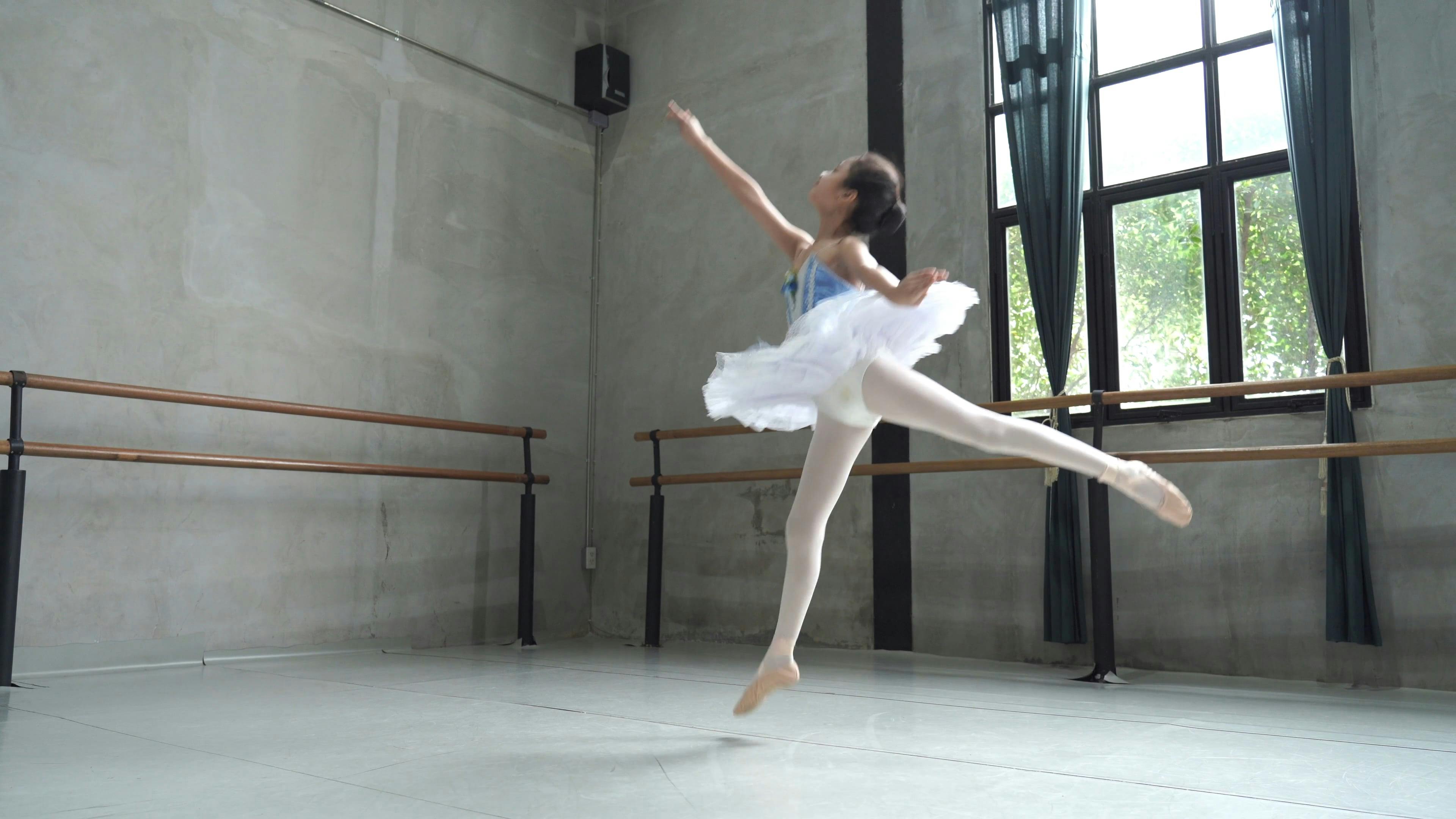A Ballerina Practicing in the Dance Studio · Free Stock Video