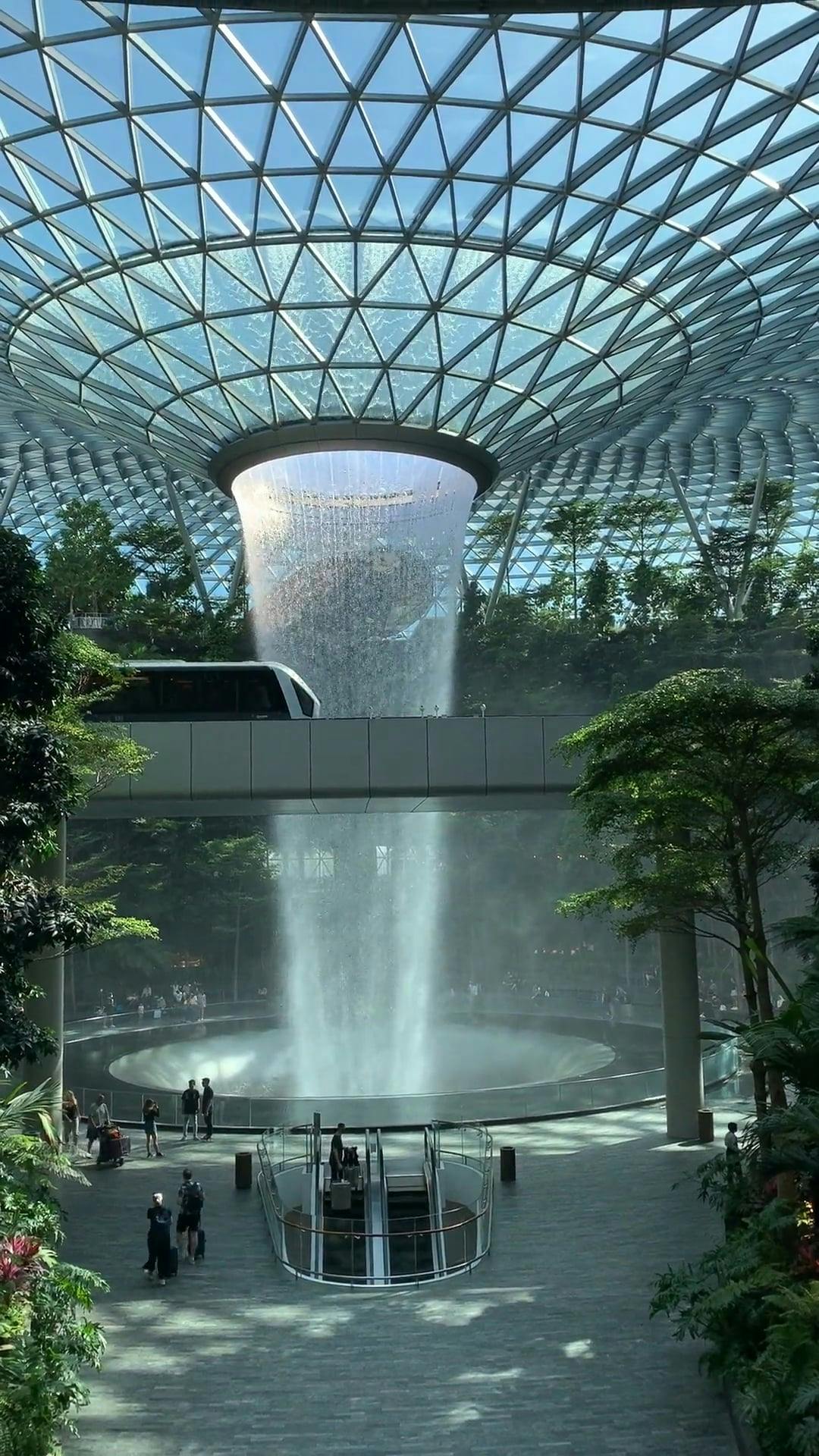 Footage Of Waterfall In The Jewel Changi Airport Free Stock Video ...