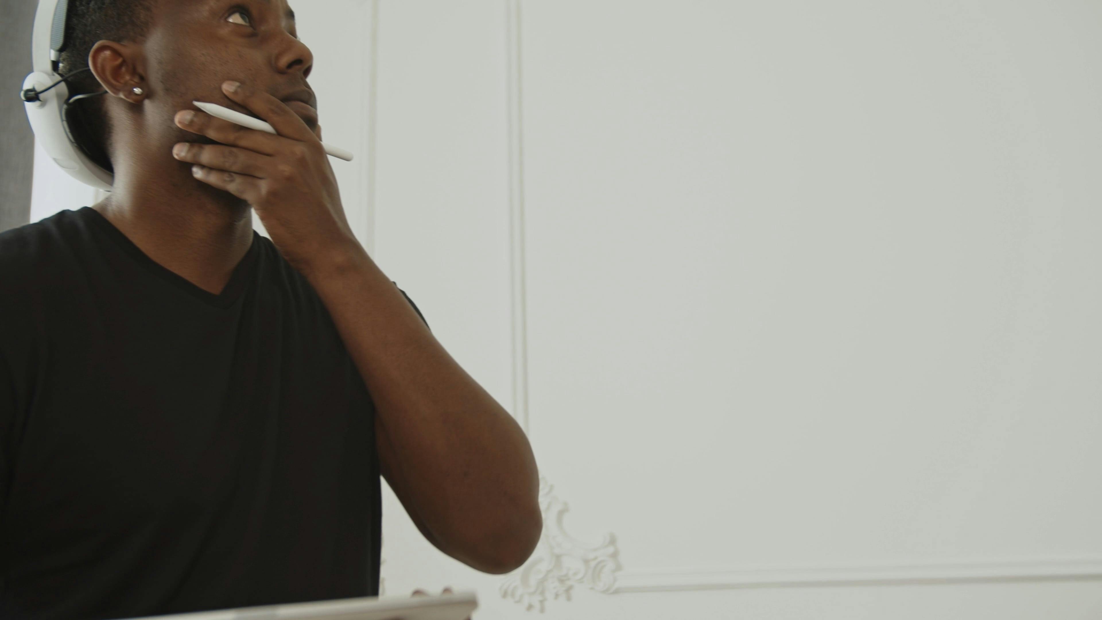 Man Wearing VR Goggles while Using His Tablet Free Stock Video Footage ...