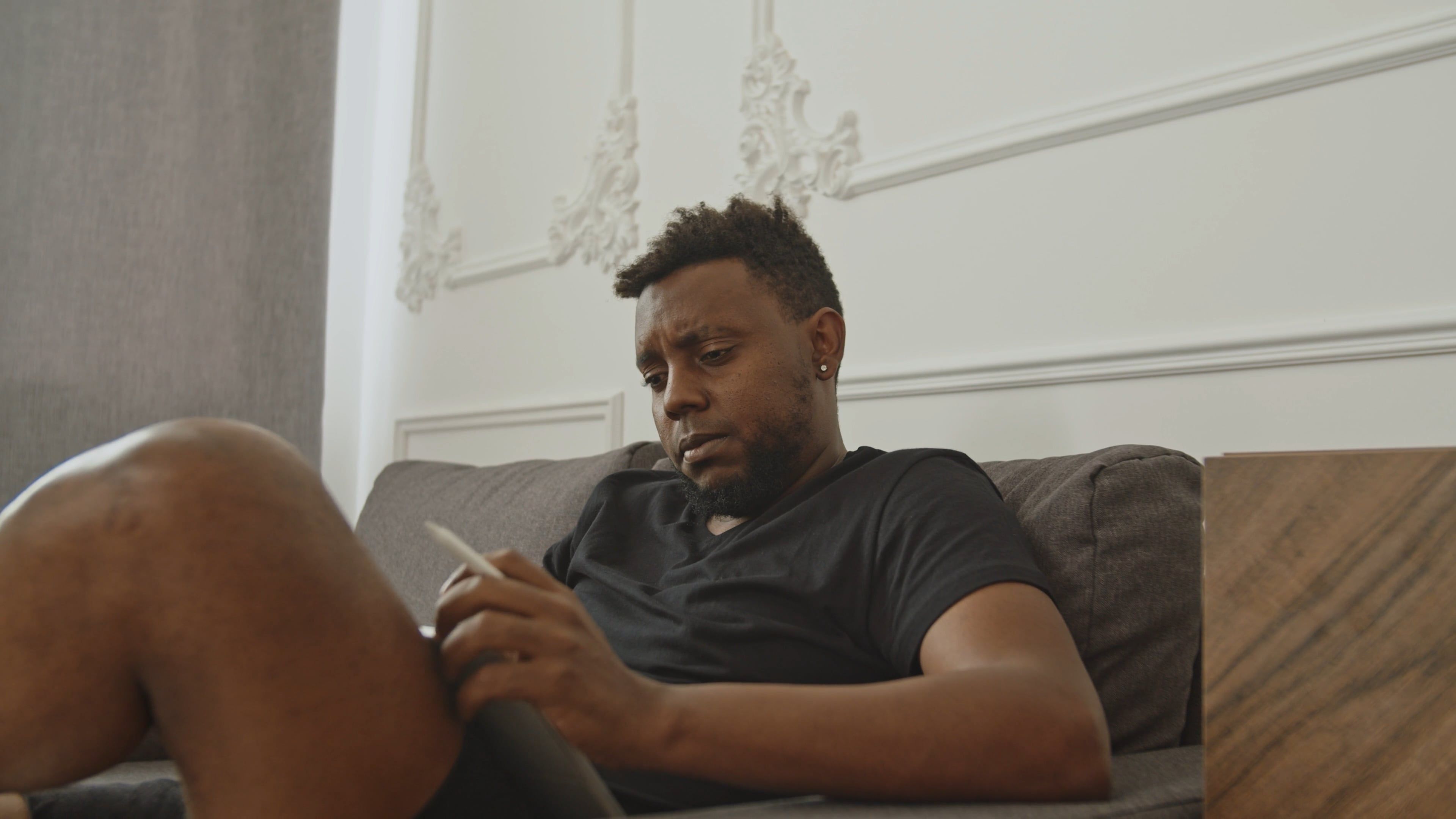 Tired Designer Guy Drawing in his Digital Tablet Free Stock Video ...