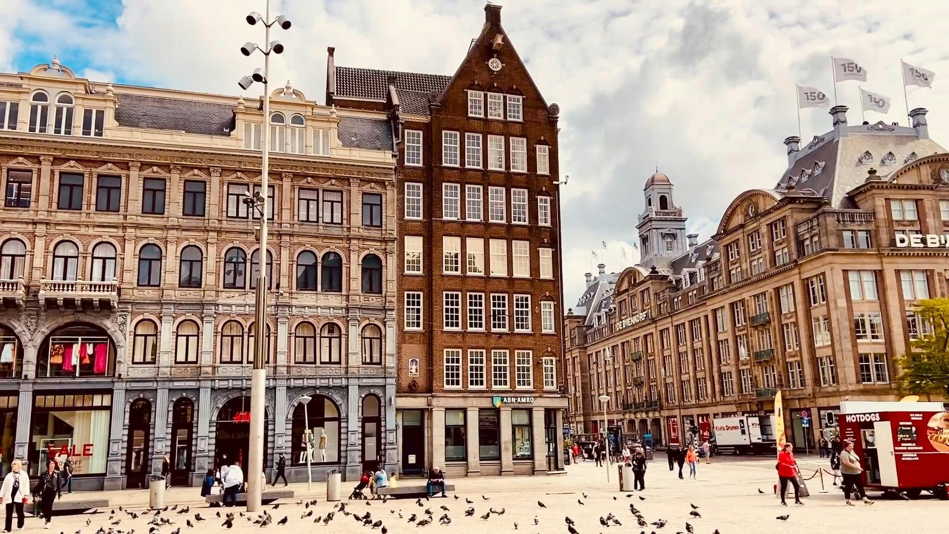 A Panoramic View of the Dam Square Free Stock Video Footage, Royalty ...