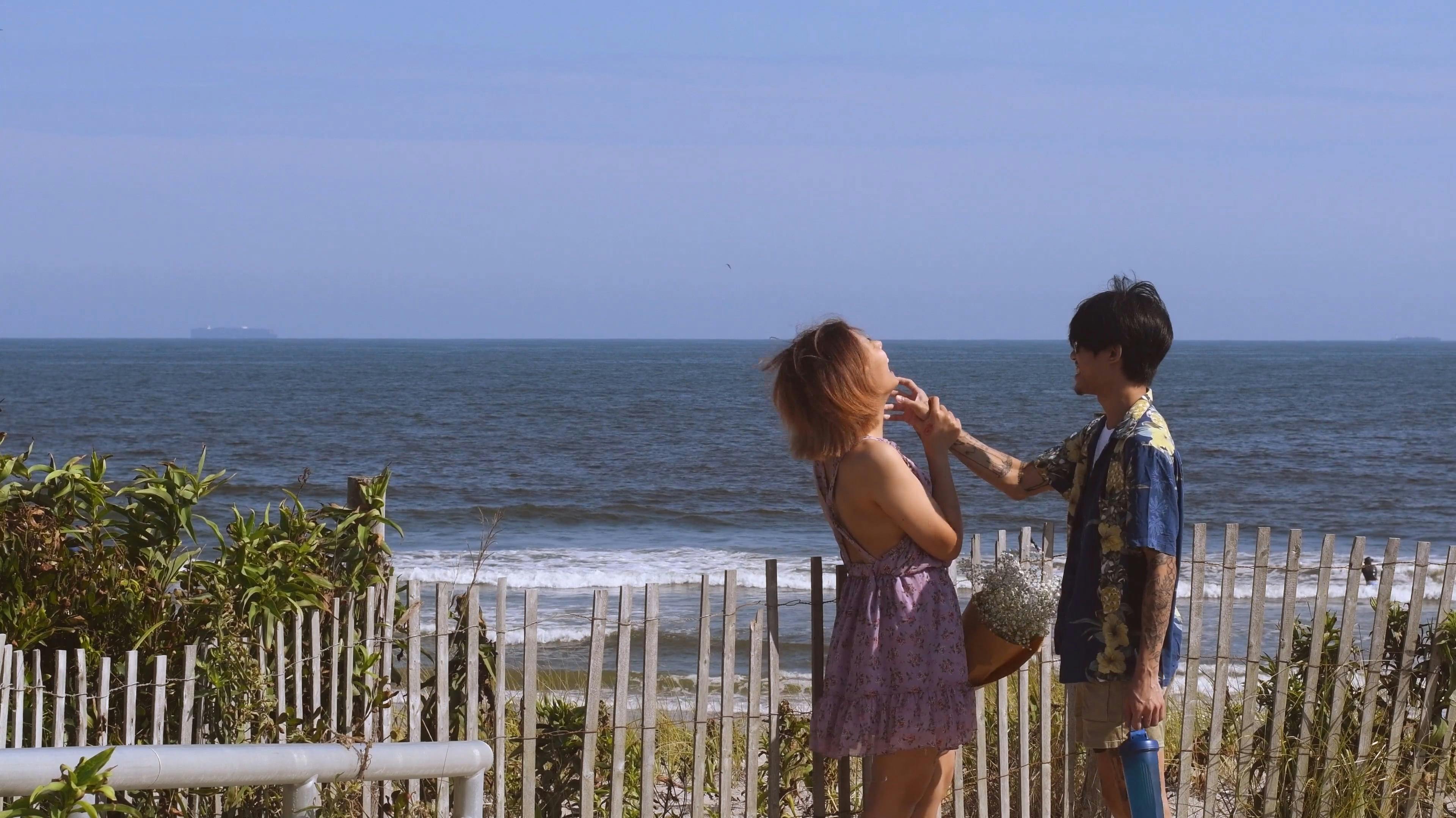 Man Touching his Girlfriend's Chin and Hugs her · Free Stock Video