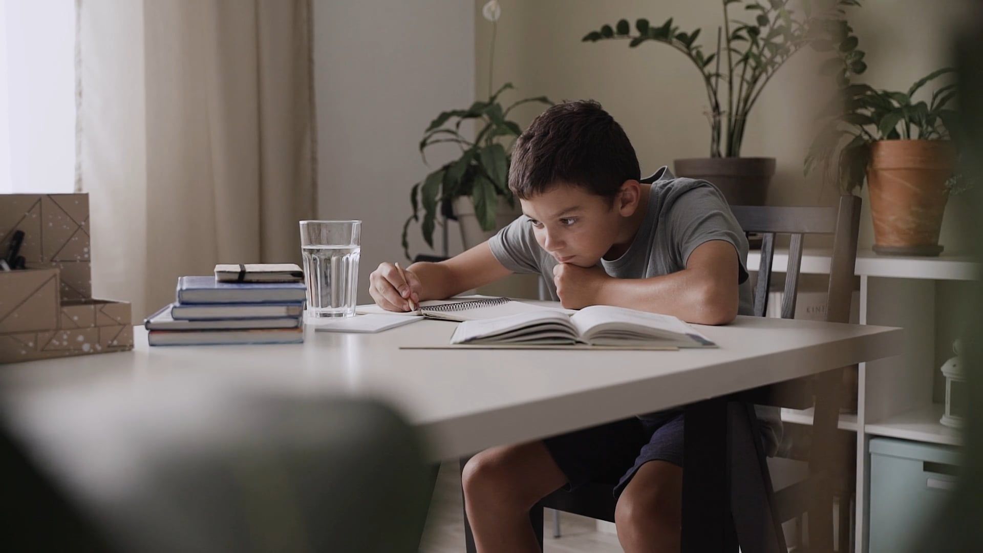 Boy Self-studying at His Home Free Stock Video Footage, Royalty-Free 4K ...