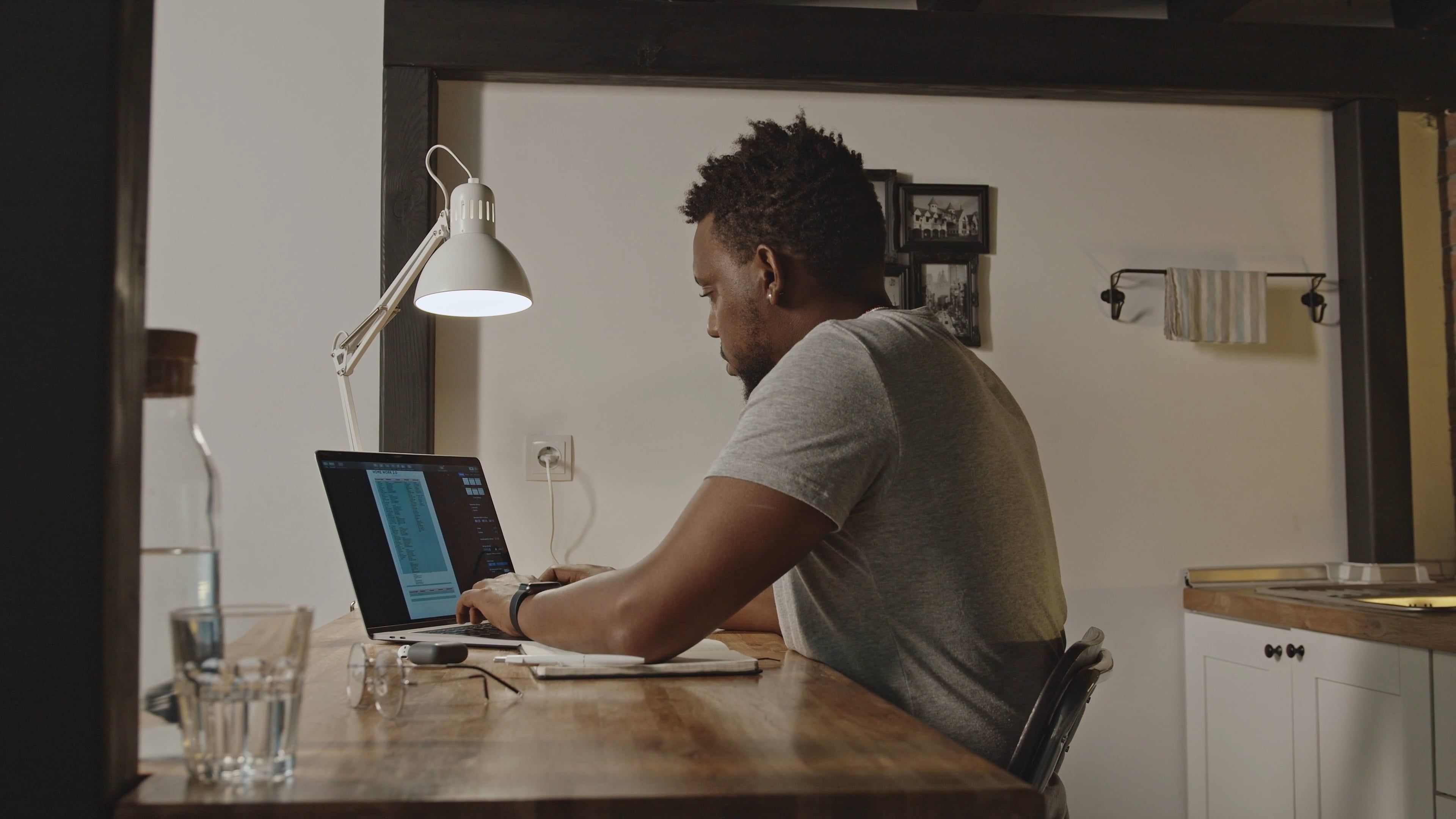 A Man Working Hard At Home · Free Stock Video