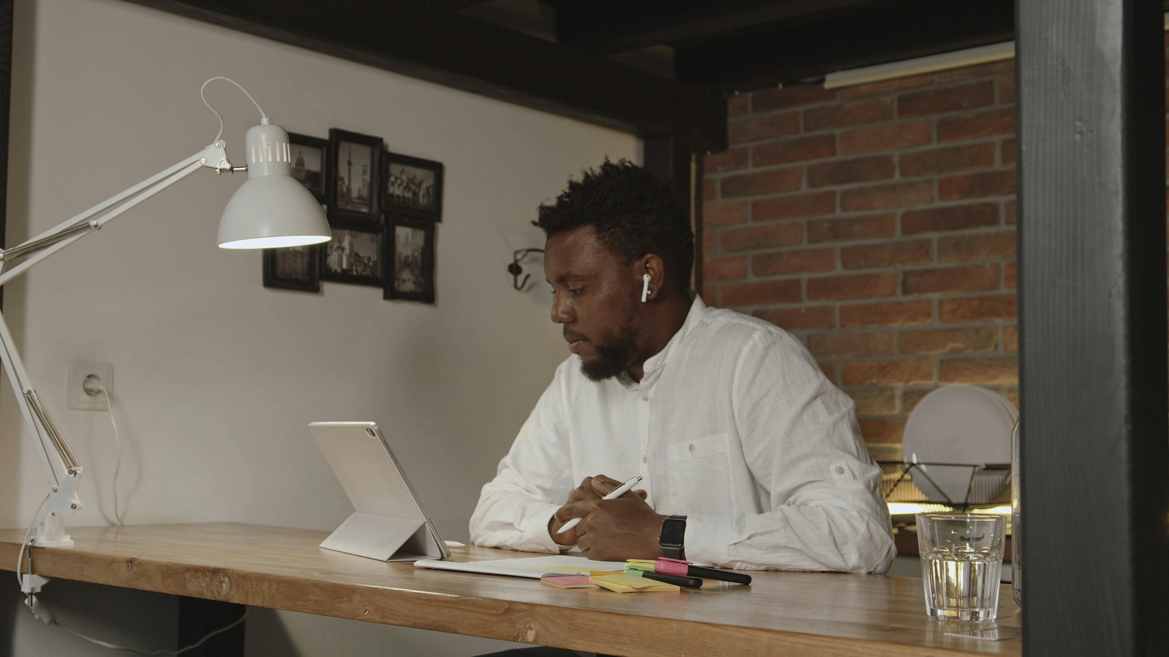 A Man Staying Productive While Staying At Home Free Stock Video Footage ...