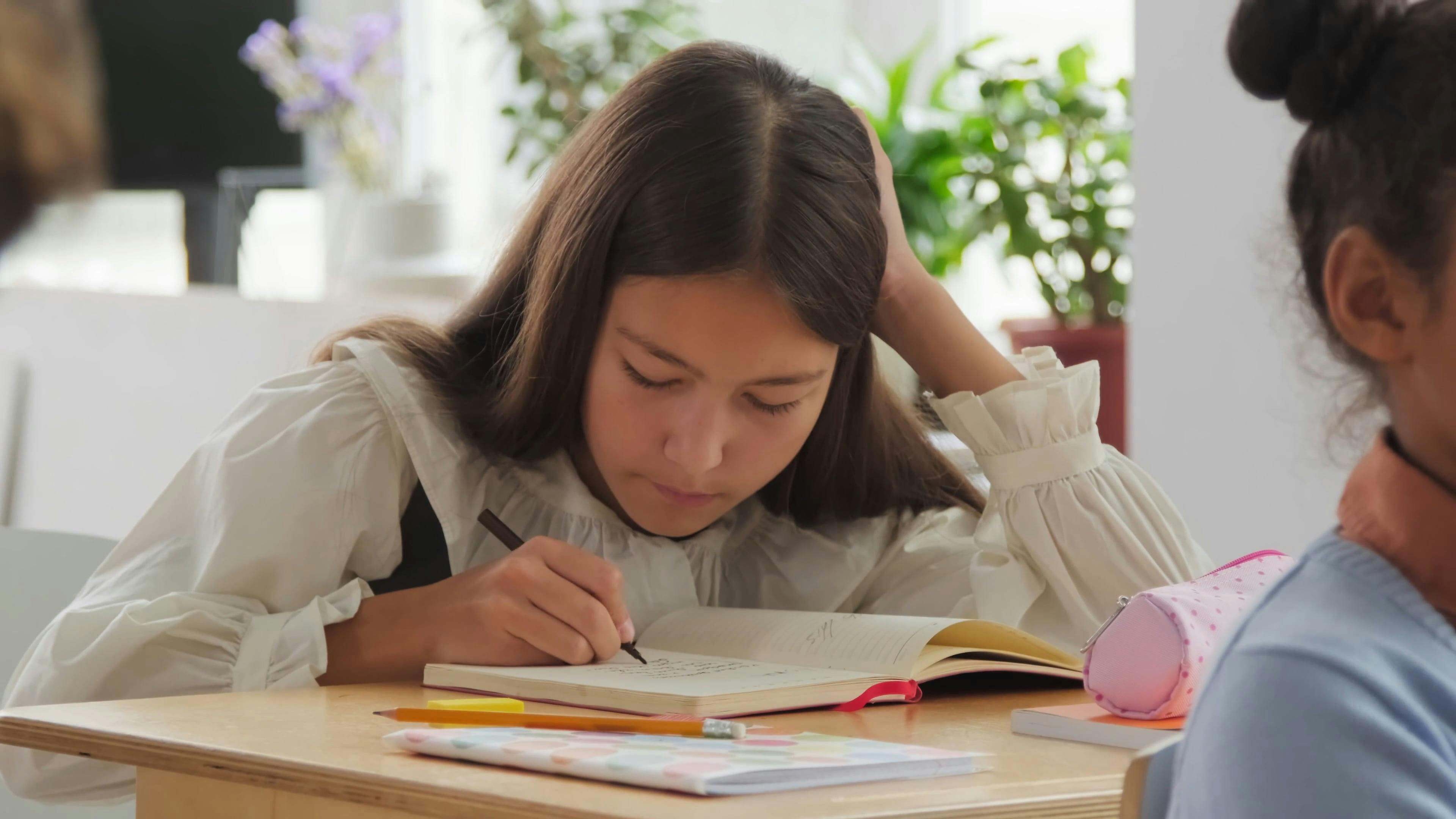 Students Writing Lectures On A Notebook Free Stock Video Footage ...