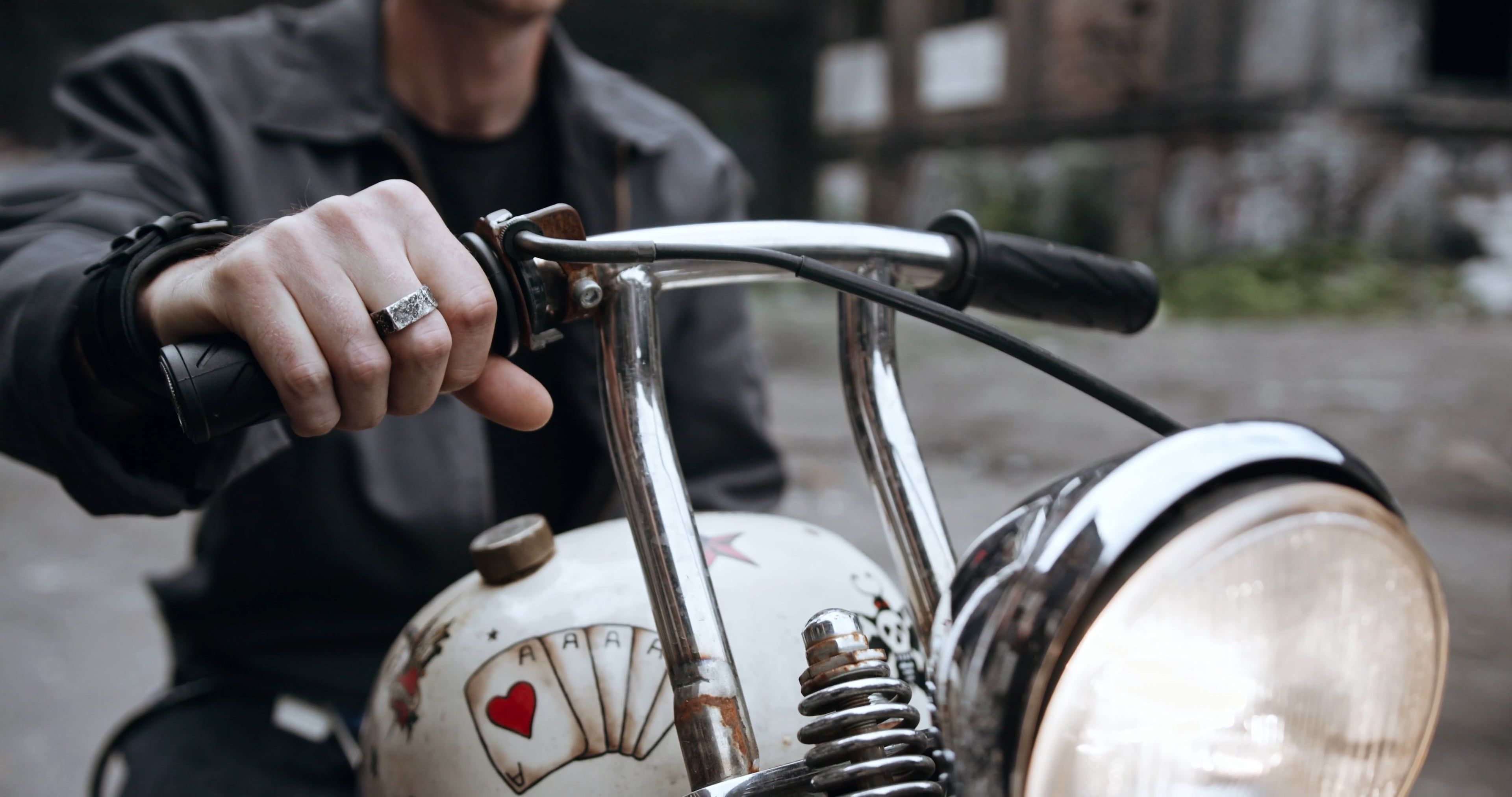 Man Sitting on a Motorcycle · Free Stock Video