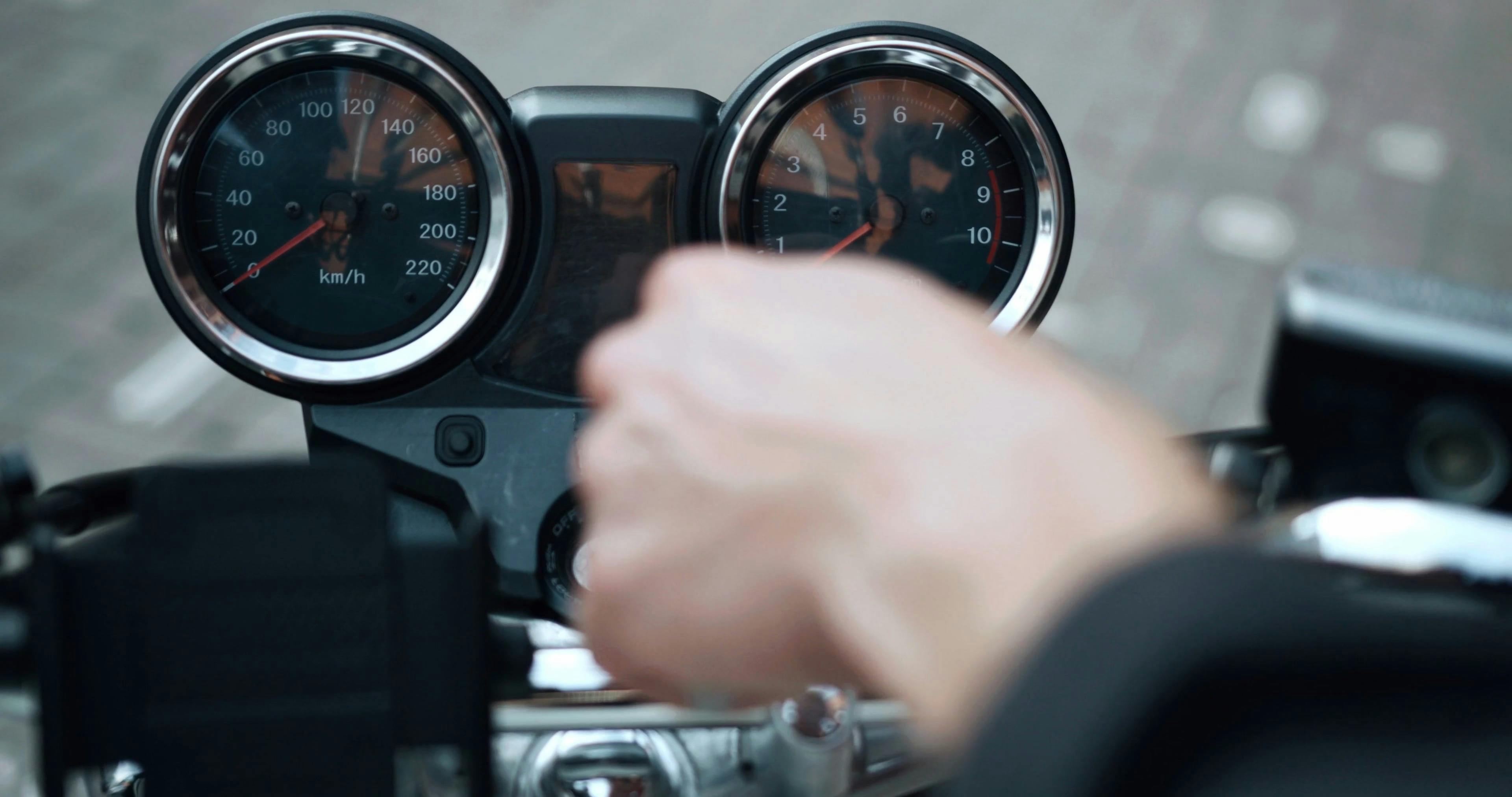The Gauges On A Motorcycle · Free Stock Video