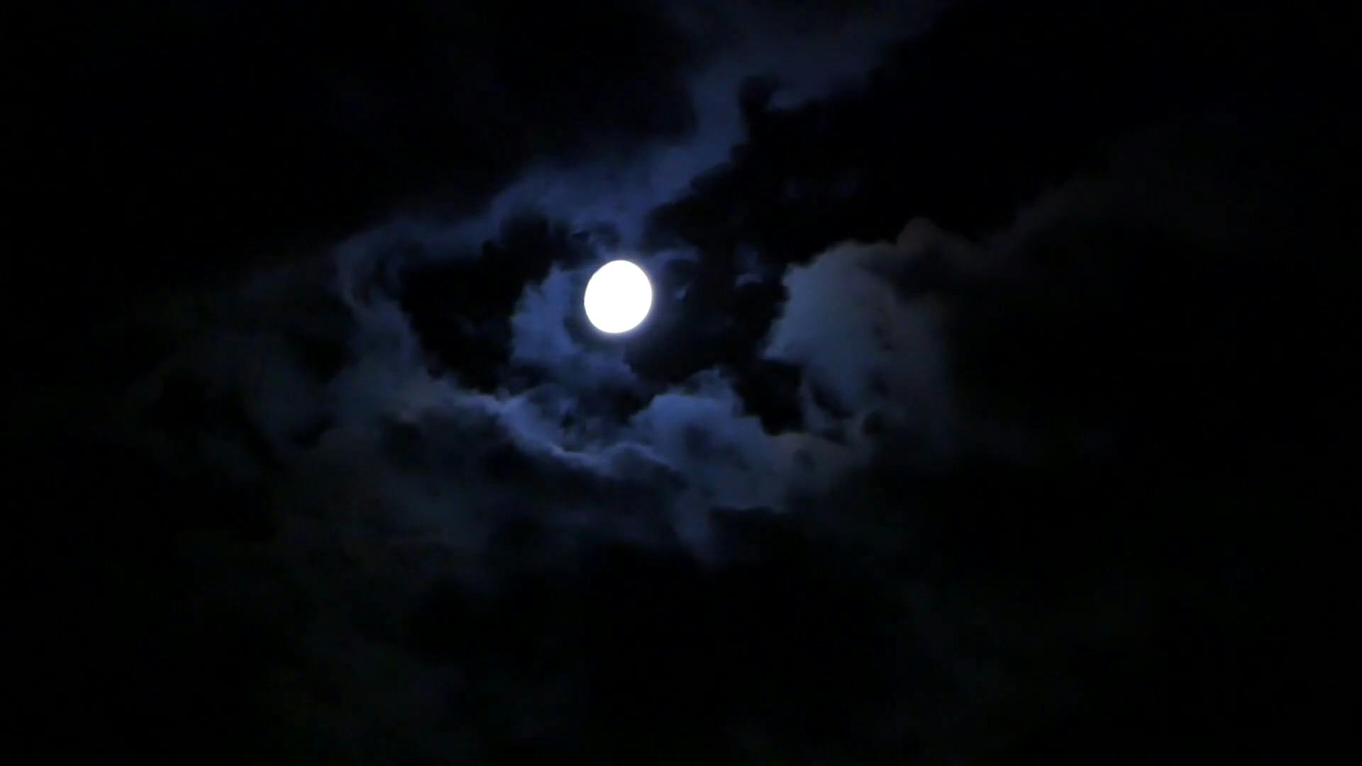 Beautiful Moon Rises through Night Clouds Free Stock Video Footage ...