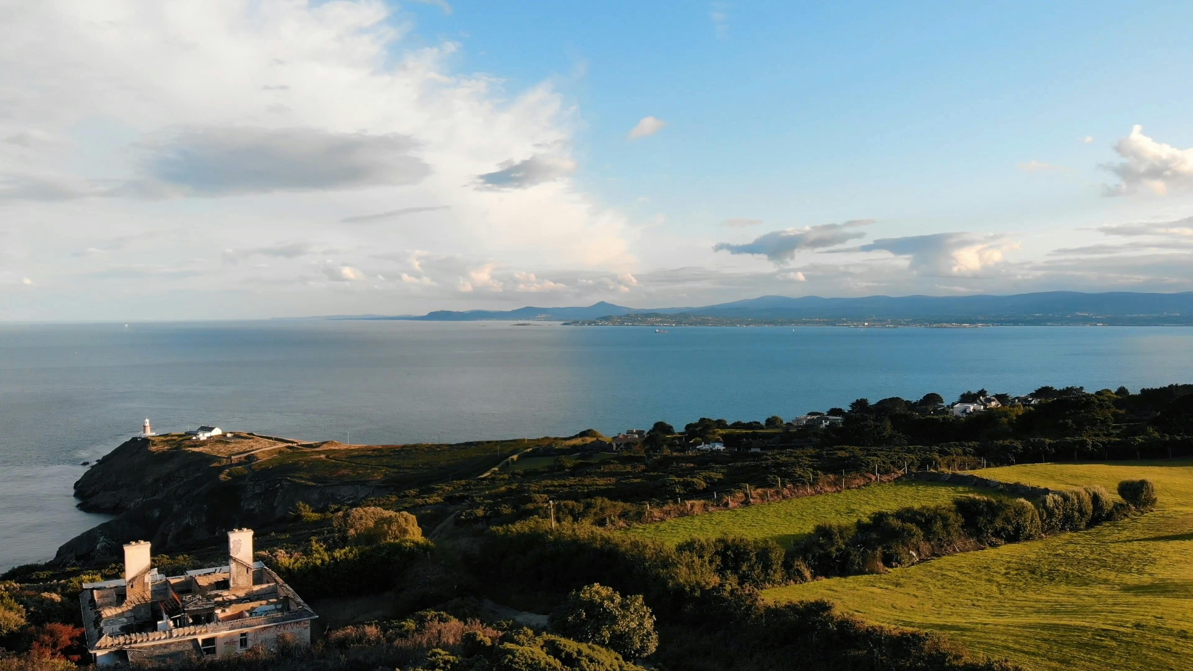 Drone Footage of Ireland Howth Irish Sea · Free Stock Video