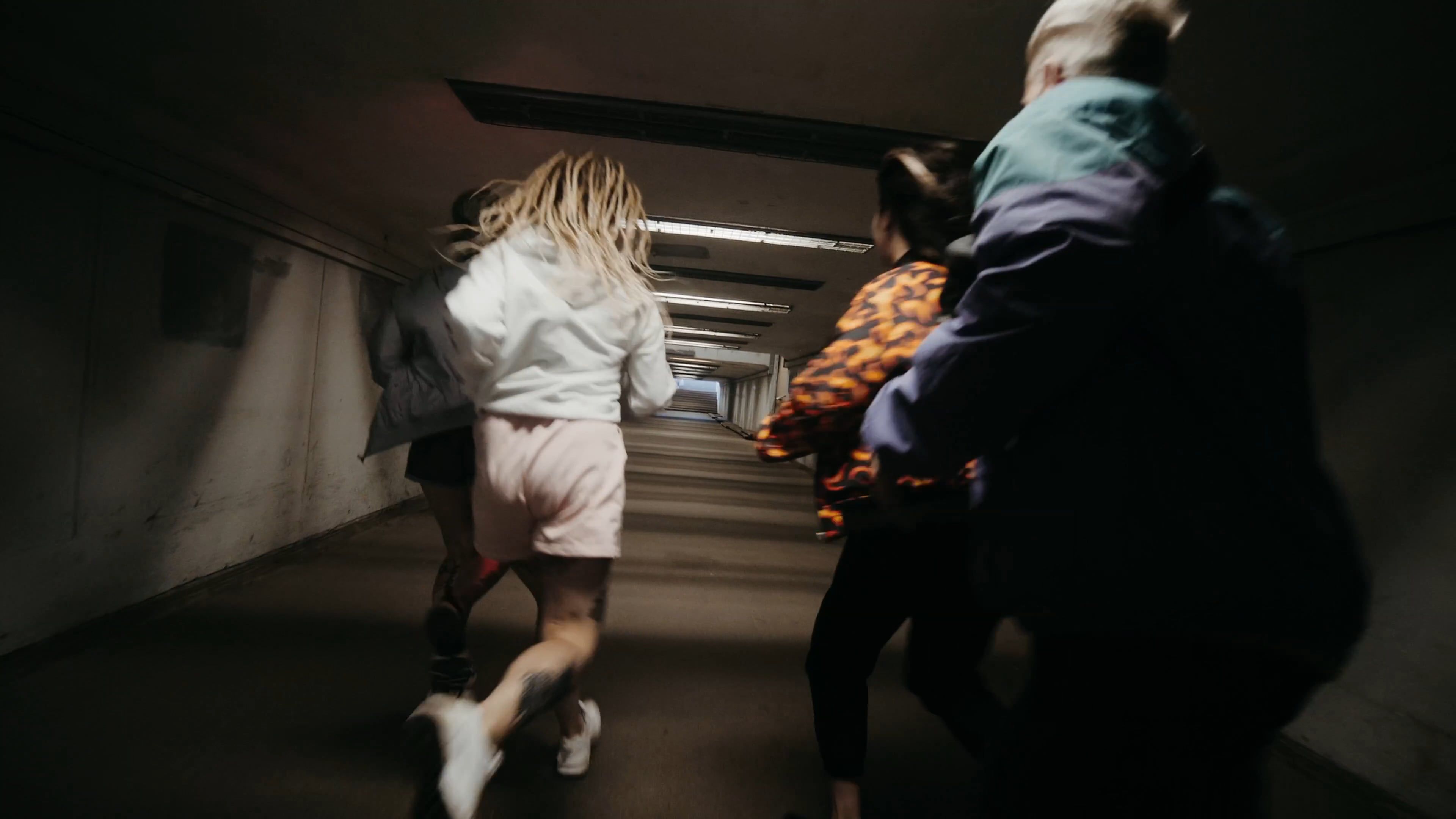 Back View of Man Walking in Basement Corridor Free Stock Video Footage ...