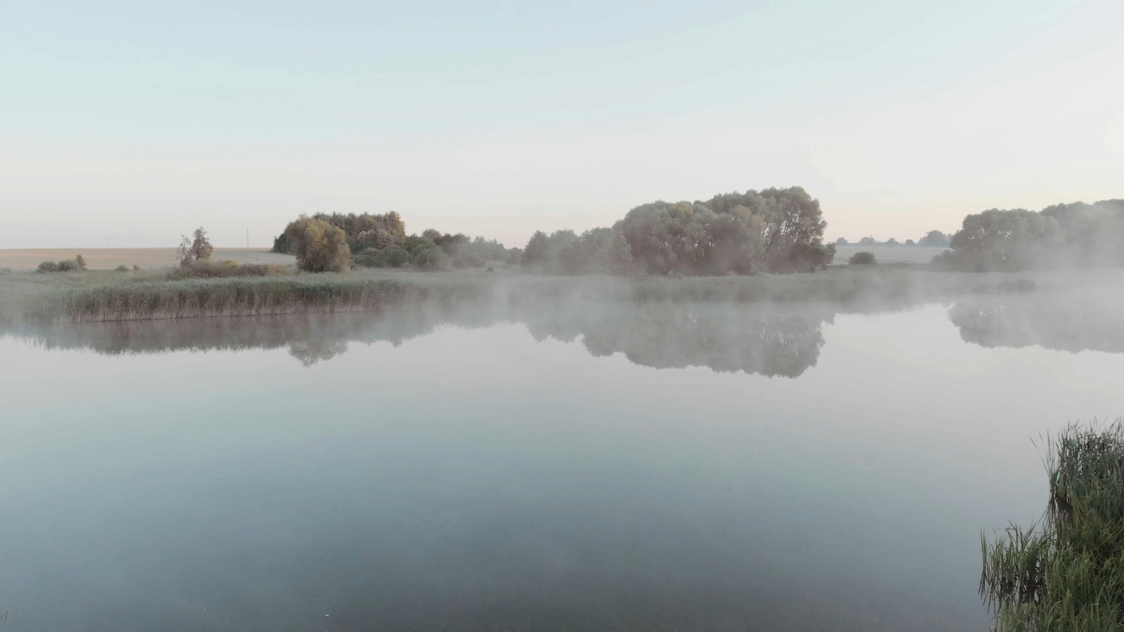 A Mist Covered Lake · Free Stock Video