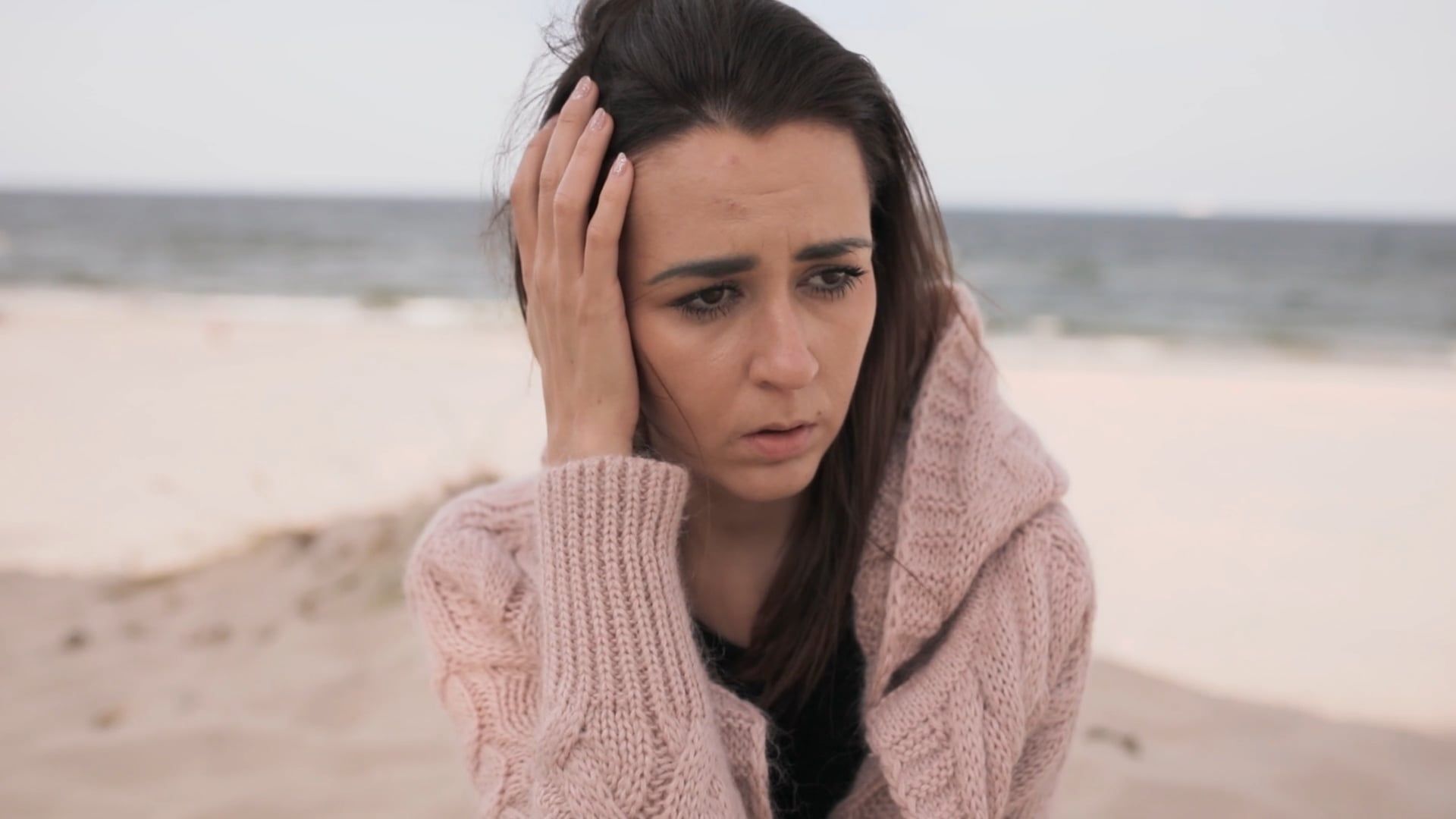A Depressed Woman at a Beach Free Stock Video Footage, Royalty-Free 4K ...