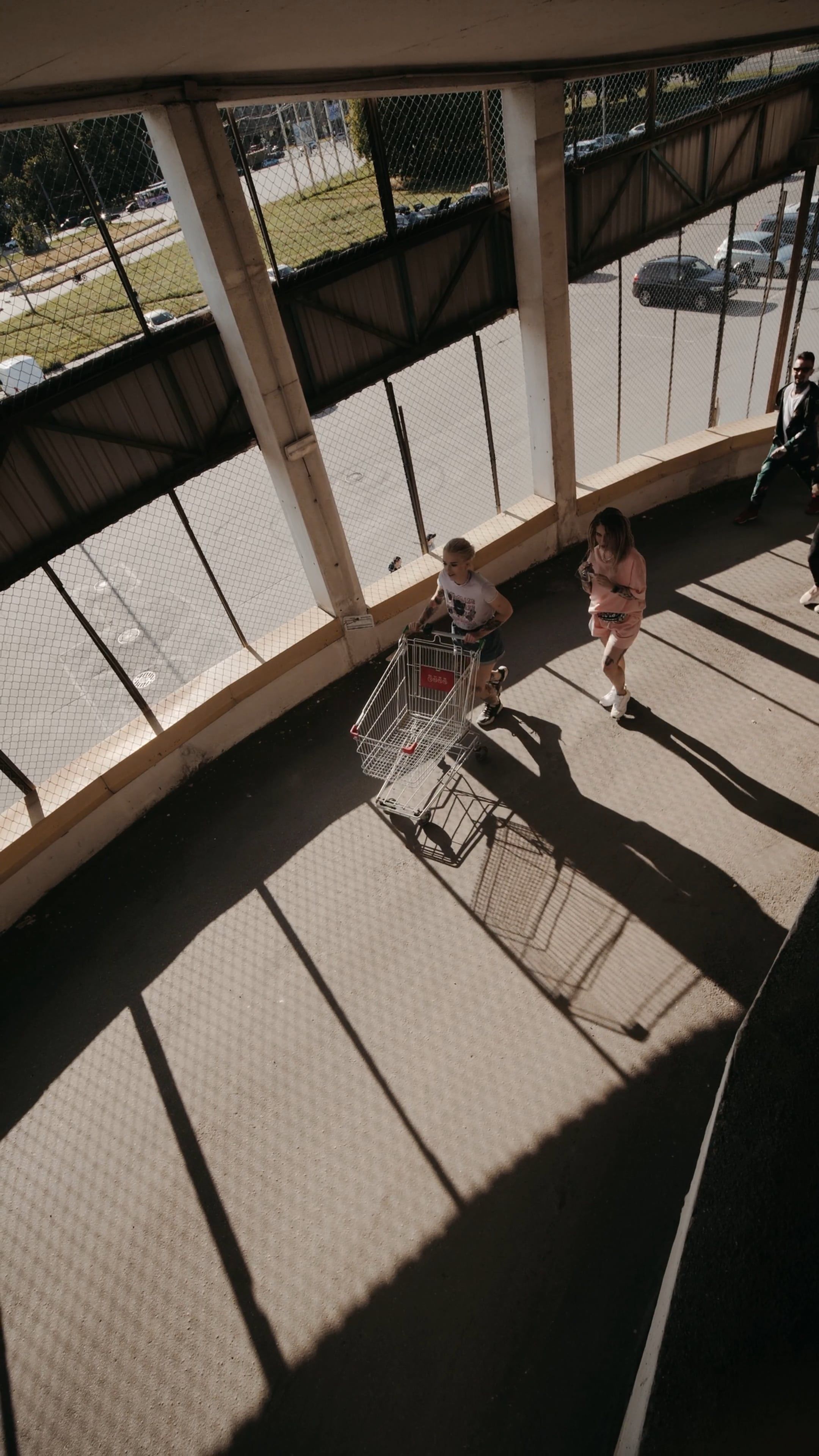 People Walking with Grocery Cart in a Shopping Center Free Stock Video ...
