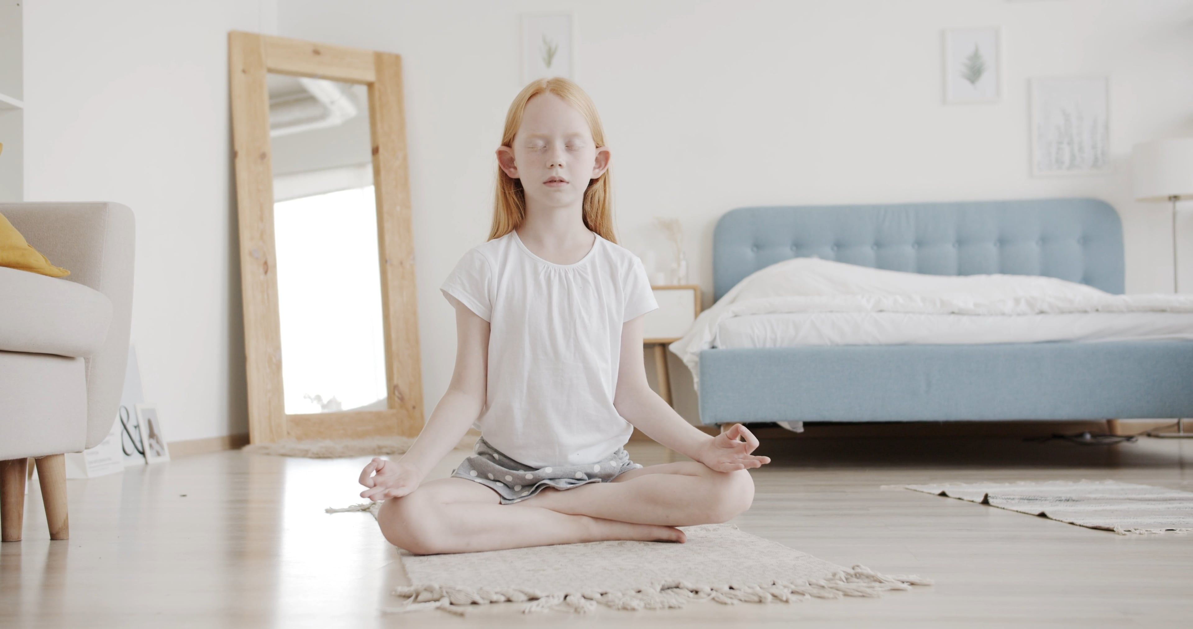 Girl Mediating Indoors Free Stock Video Footage, Royalty-Free 4K & HD ...