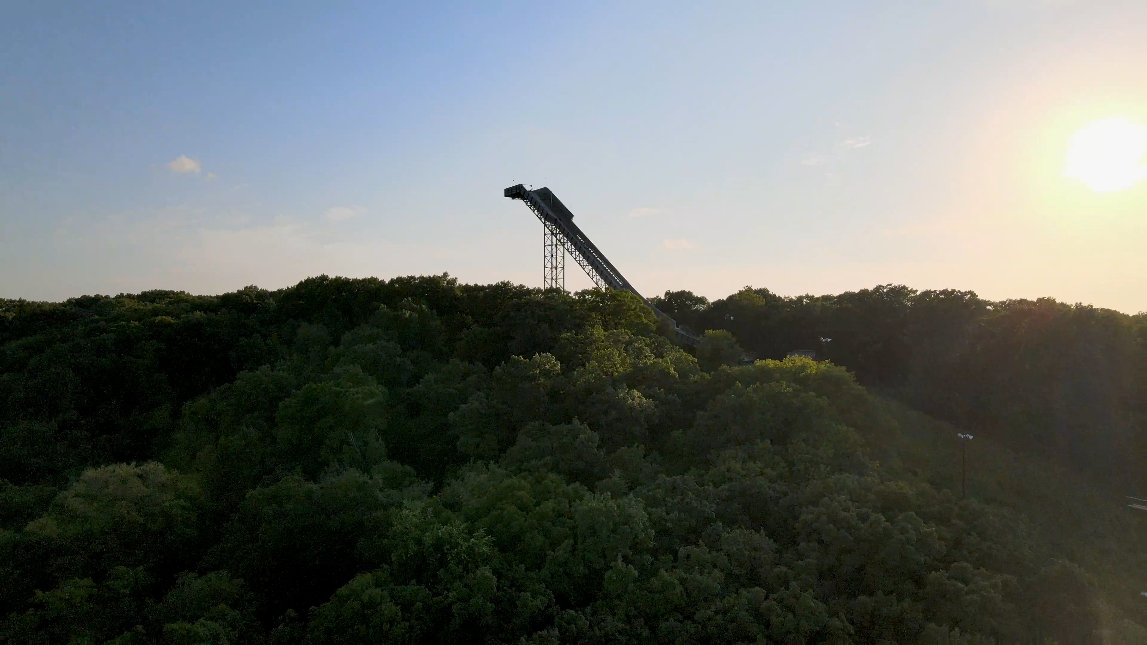 Aerial Video of Bungee Jumping Cliff in the Forest Free Stock Video ...
