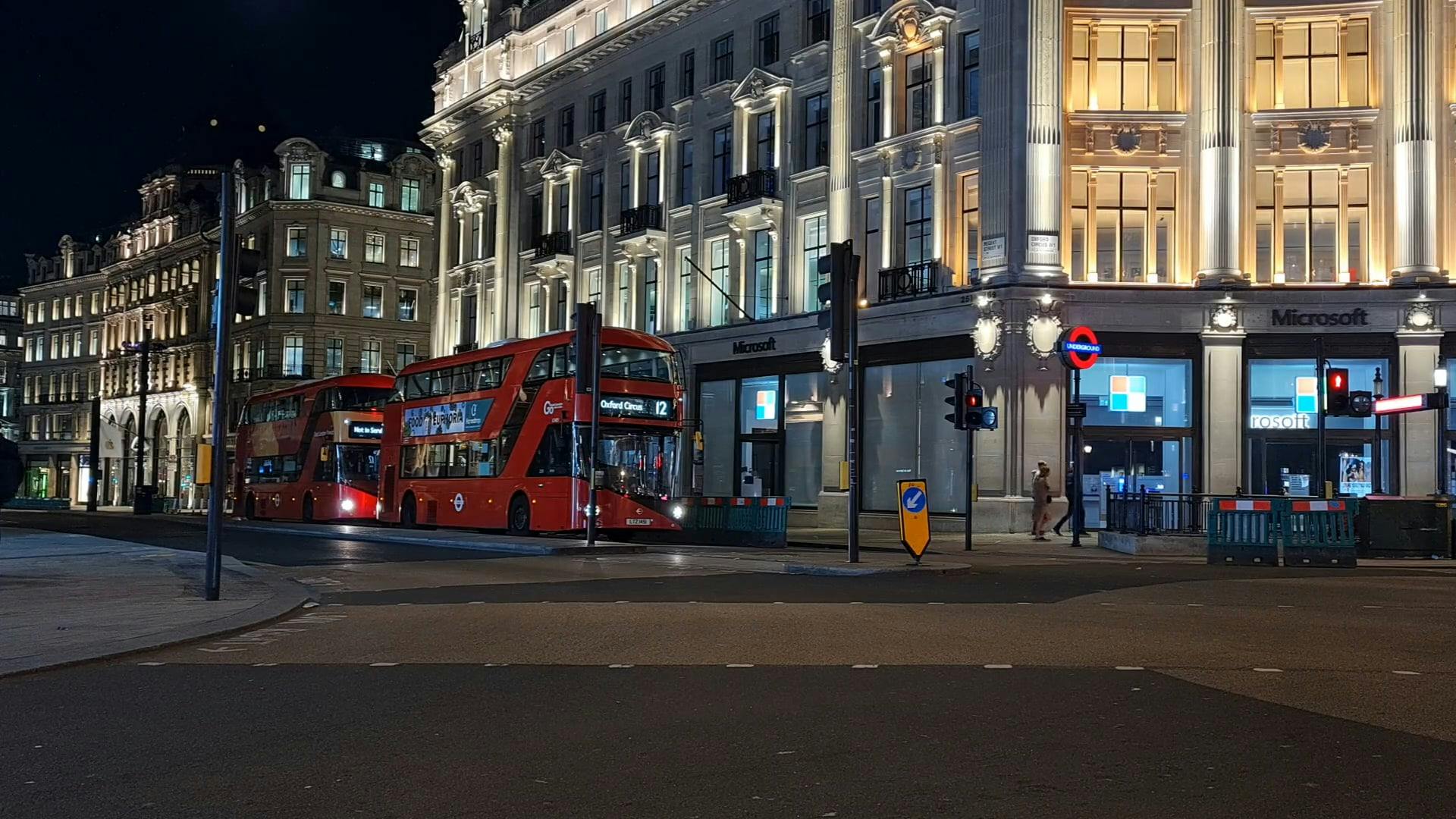Traffic In London Street At Night Free Stock Video Footage, Royalty ...