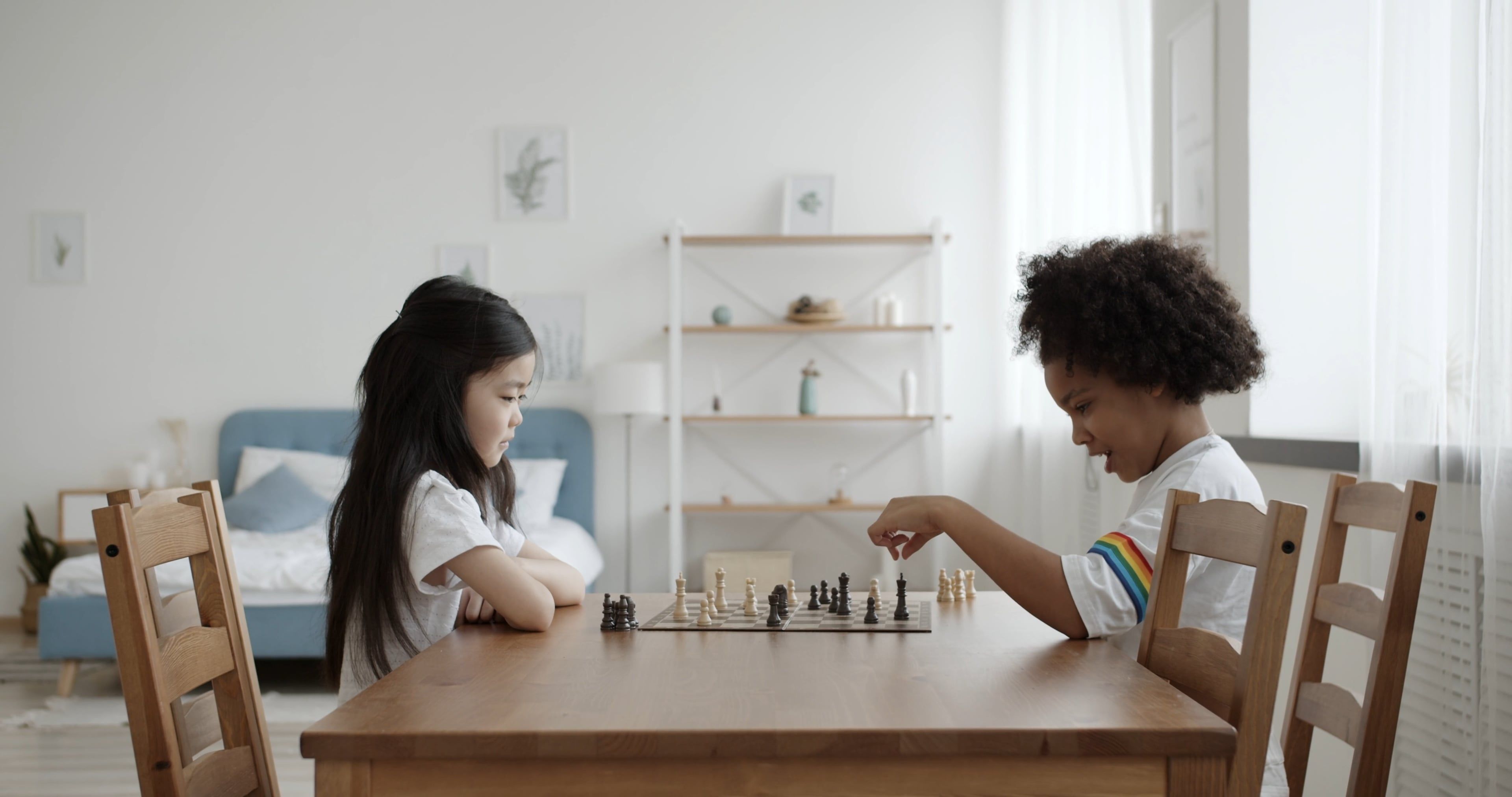 Two Kids Playing Chess Game Free Stock Video Footage, Royalty-Free 4K ...