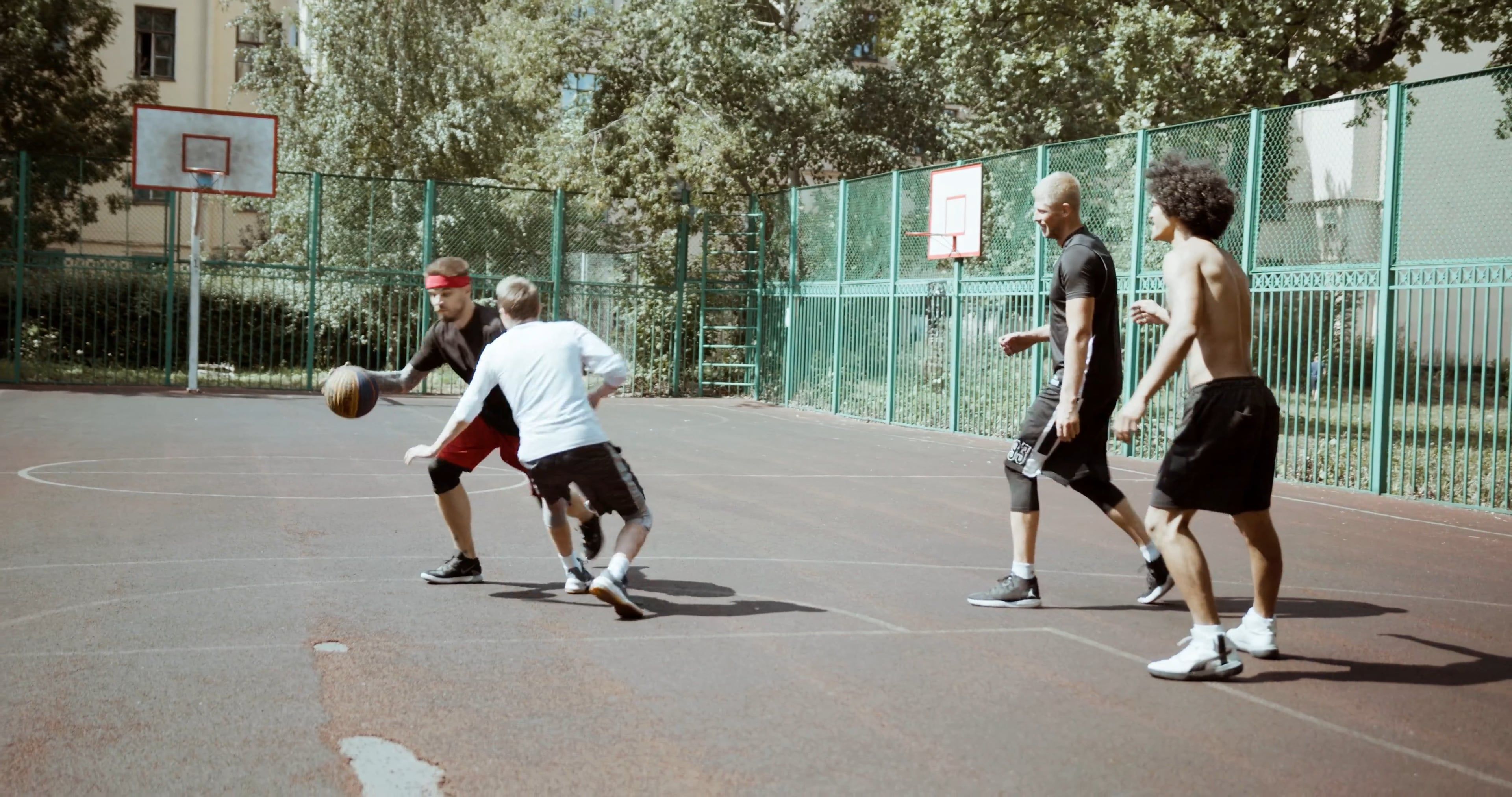 Group of People Playing a Basketball · Free Stock Video