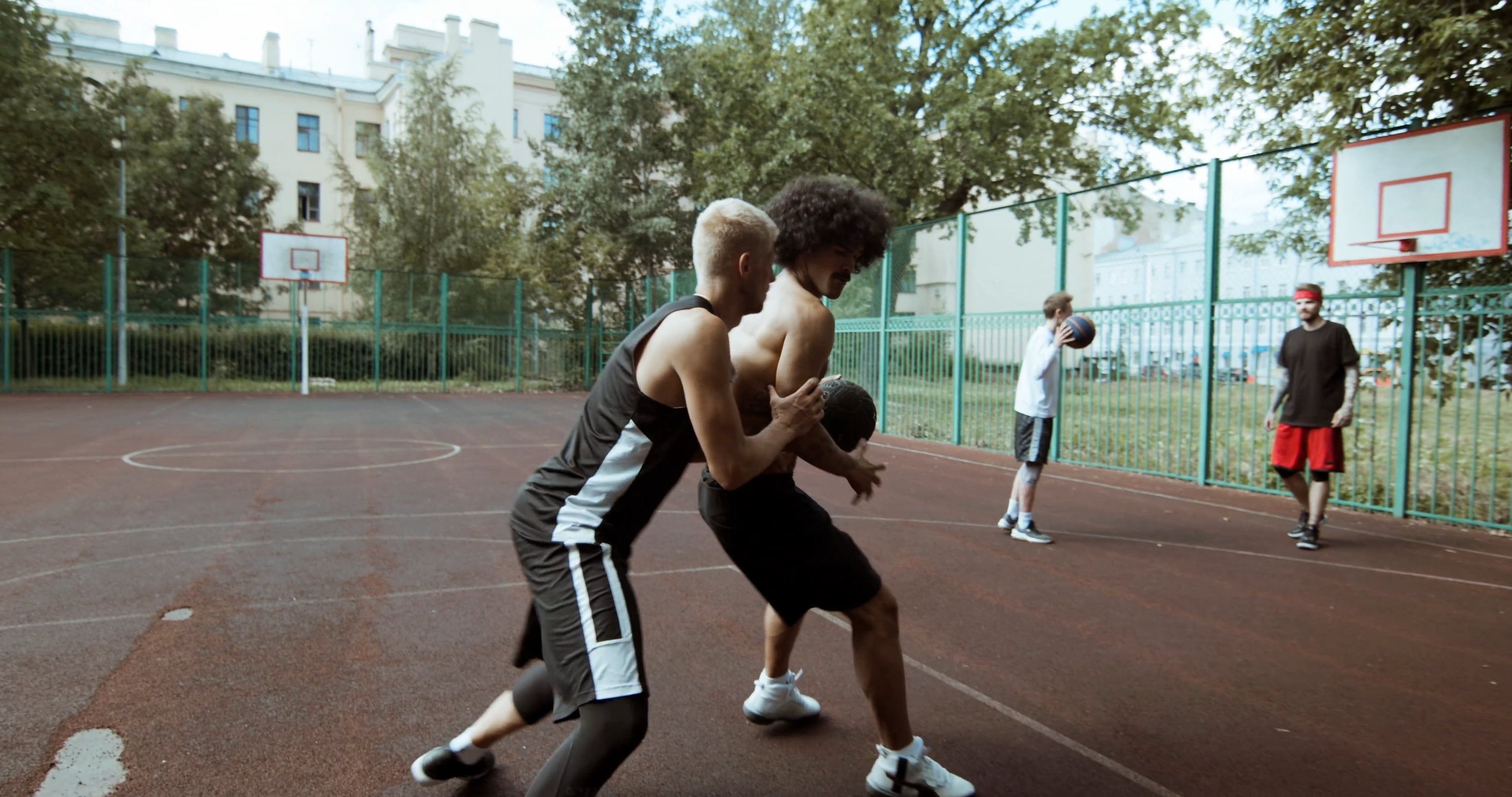 Men Getting in a Fight While Playing Basketball Free Stock Video ...