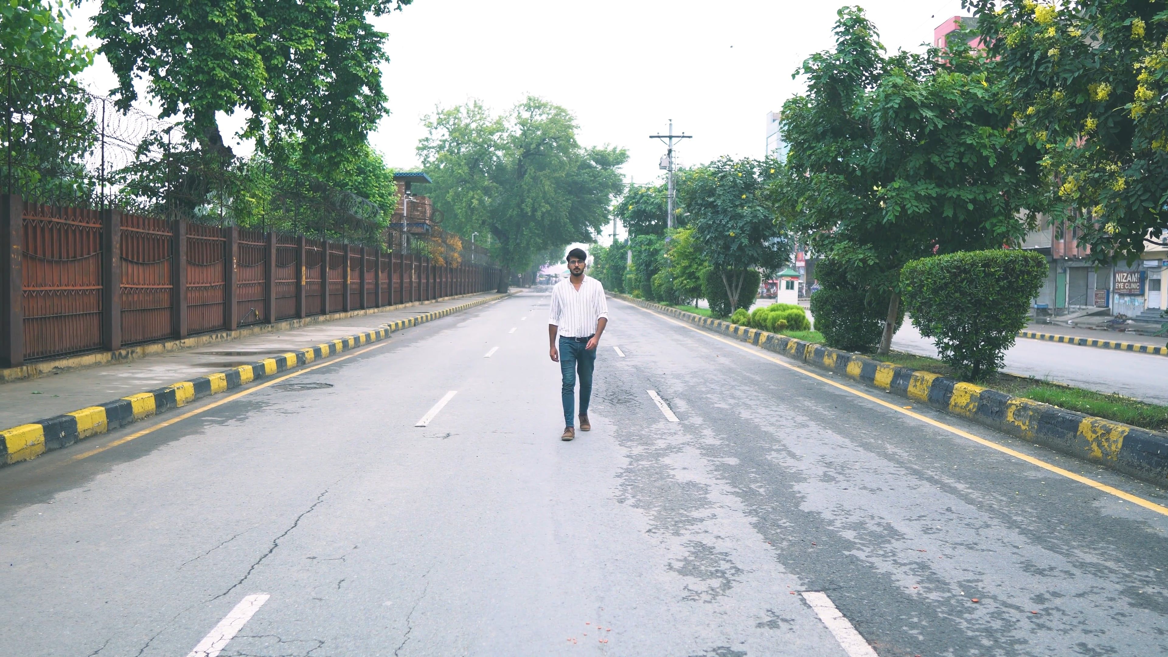 Man Walking on an Empty Street Alone Free Stock Video Footage, Royalty ...