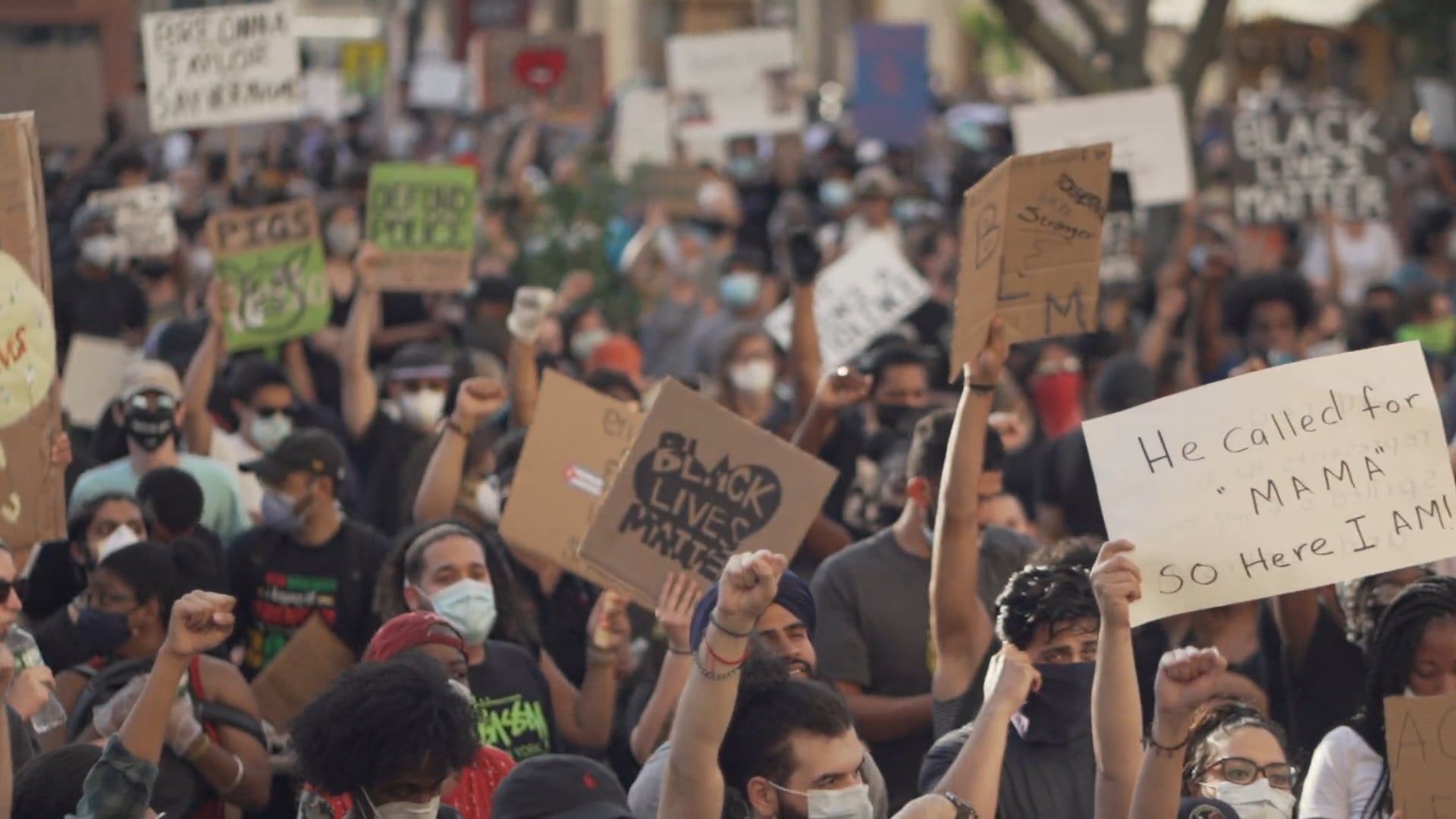 People Cheering Up during Speech at BLM Protest Free Stock Video ...