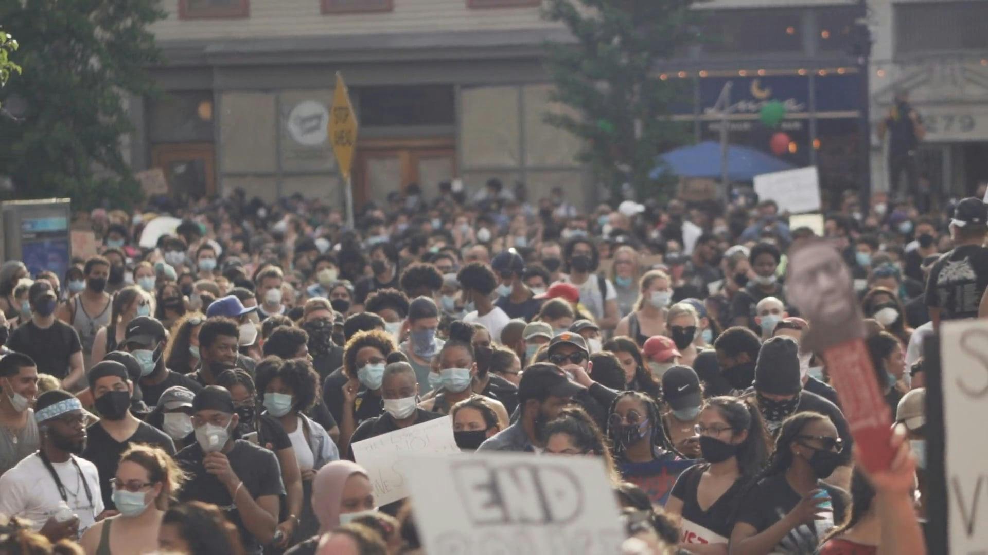 A Crowd Of People Holding A Protest Rally Free Stock Video Footage ...