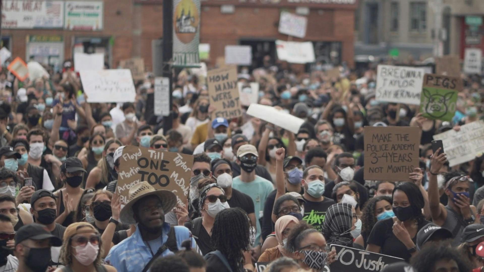 A Crowd Of People Holding A Protest Rally Free Stock Video Footage ...