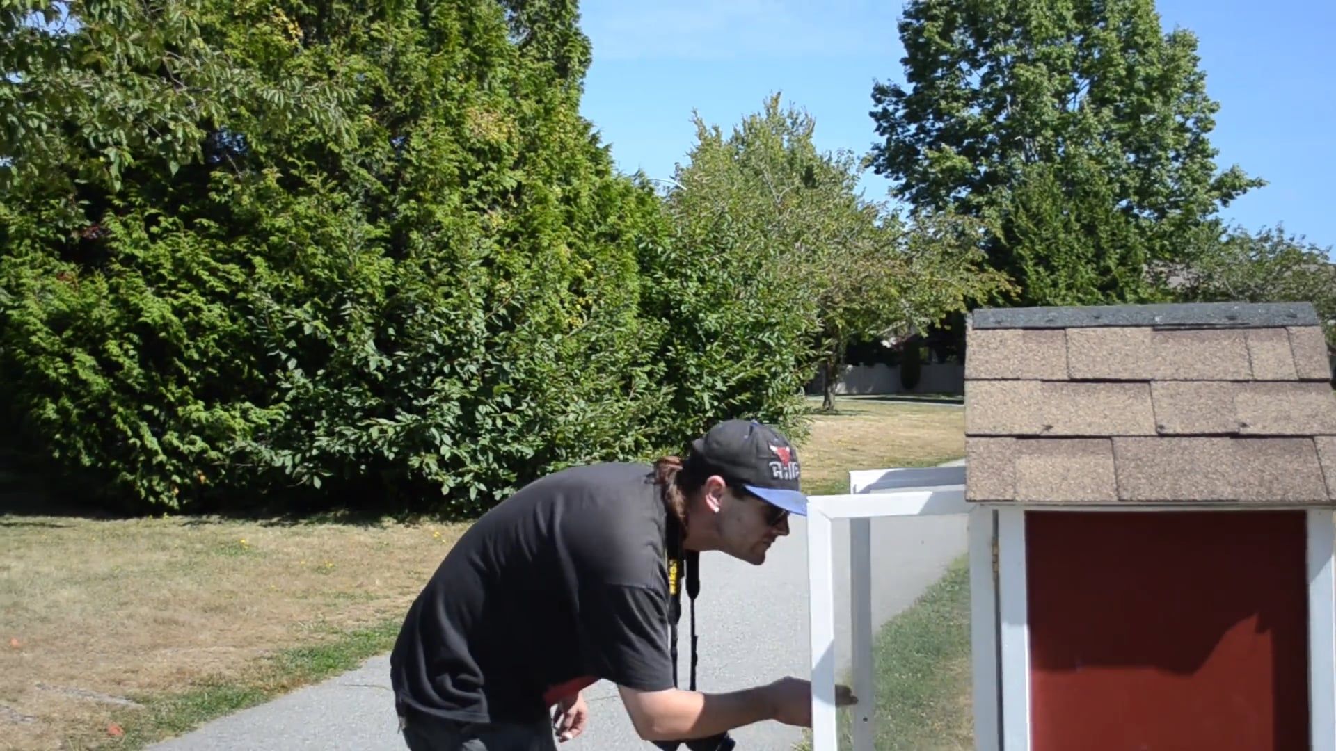 A Man Lending a Book from a Community Book Nook in the Park Free Stock ...