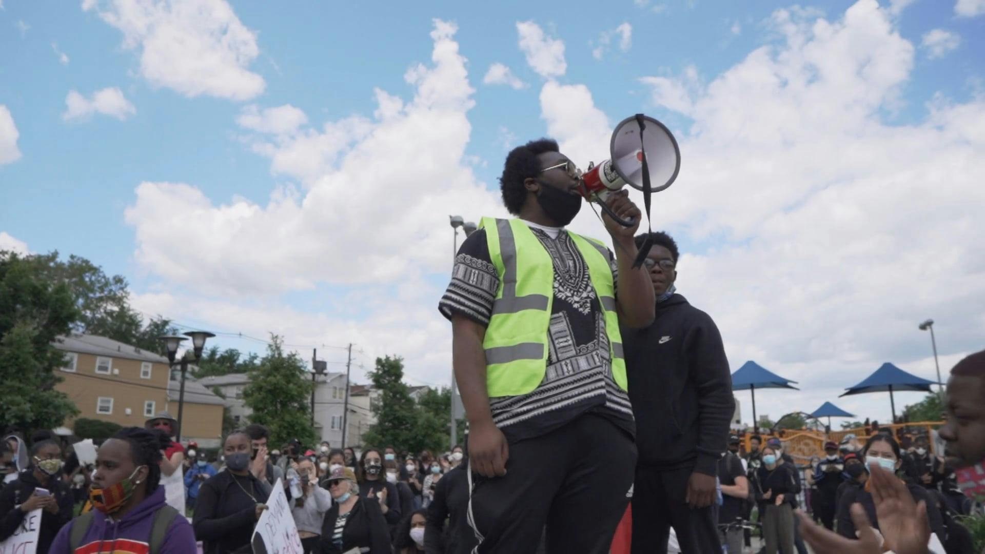 Man Talking on a Megaphone · Free Stock Video
