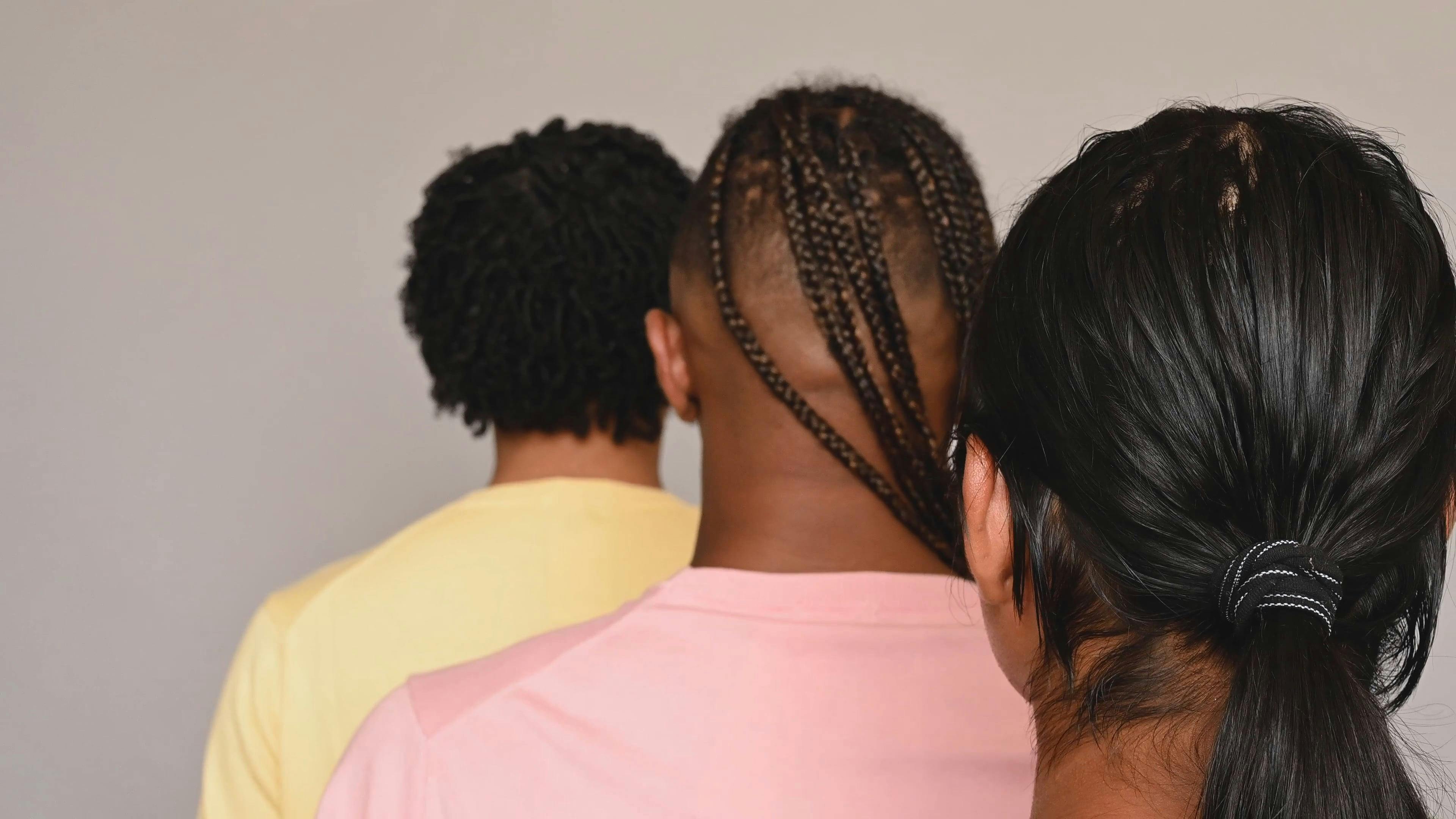 Three Guys Standing One After Other Turning their head Sideward Free ...