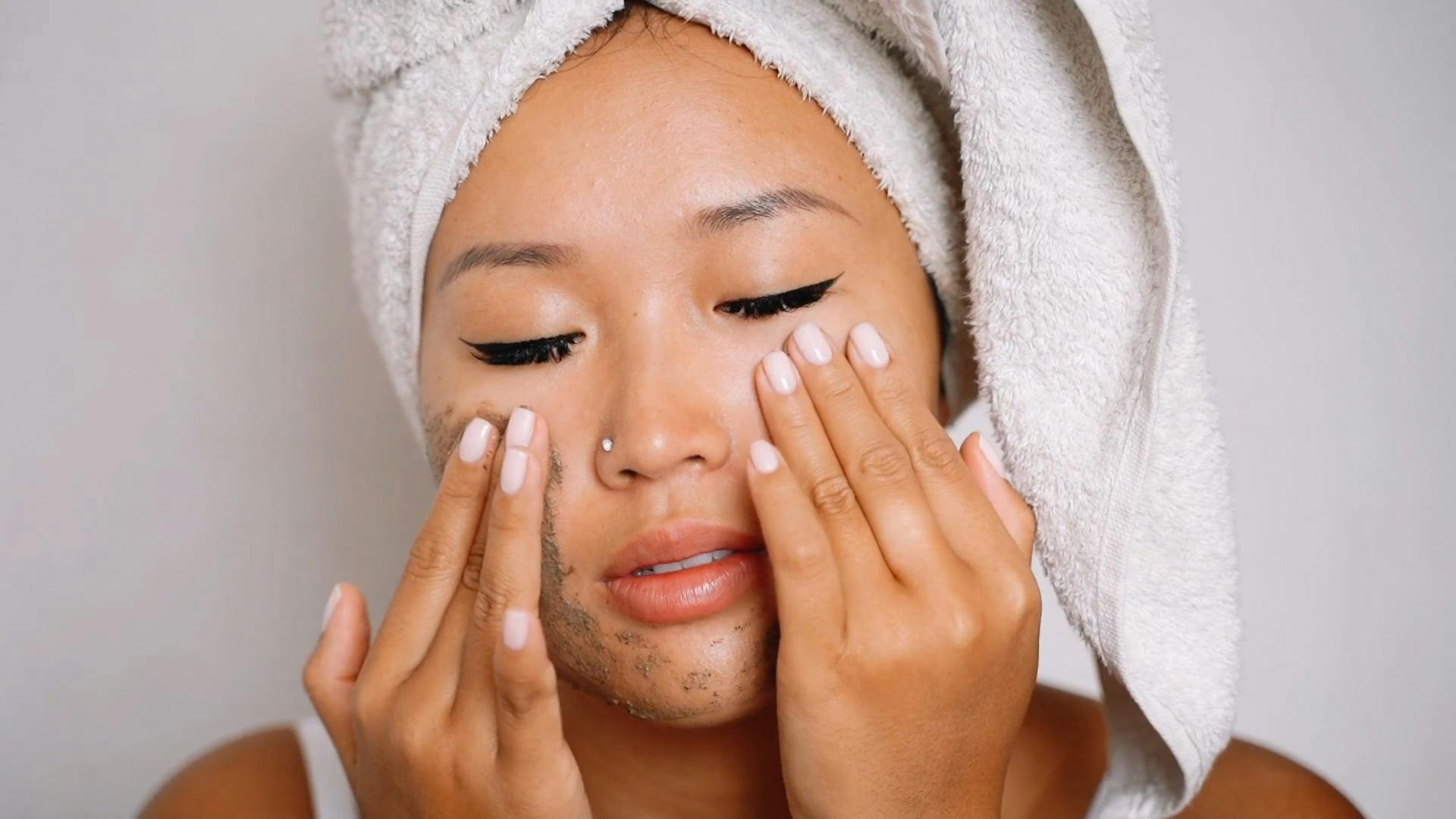 Woman Applying Face Scrub · Free Stock Video