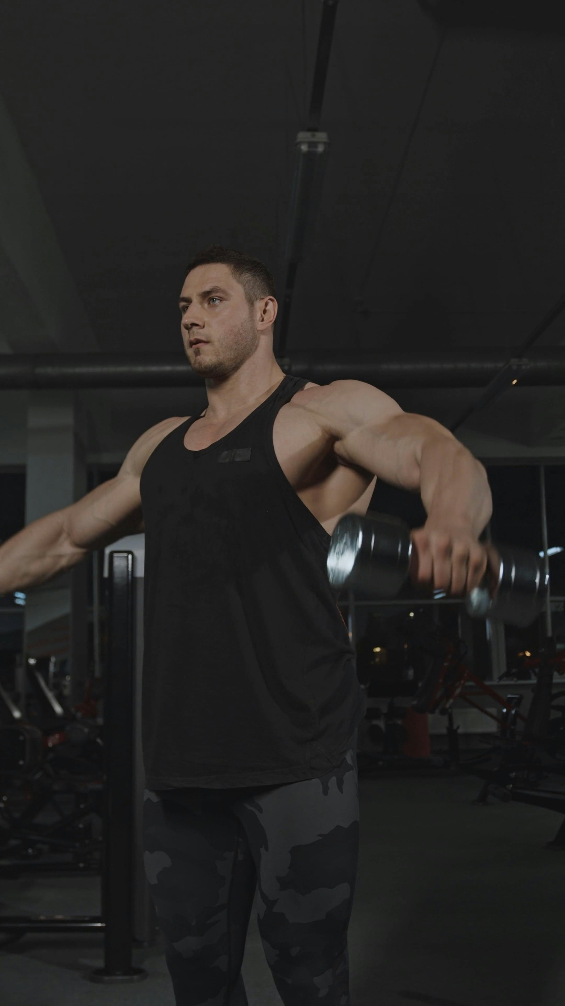 A Man Working Out Using Dumbbell Free Stock Video Footage, Royalty-Free ...