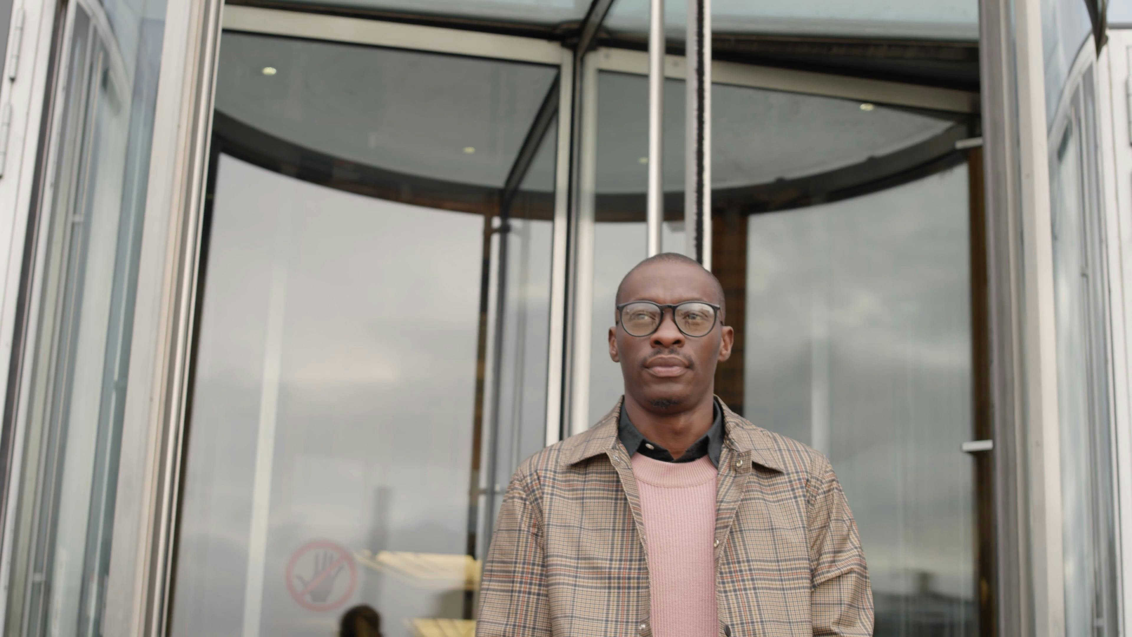 Man Exiting through Revolving Door Free Stock Video Footage, Royalty ...