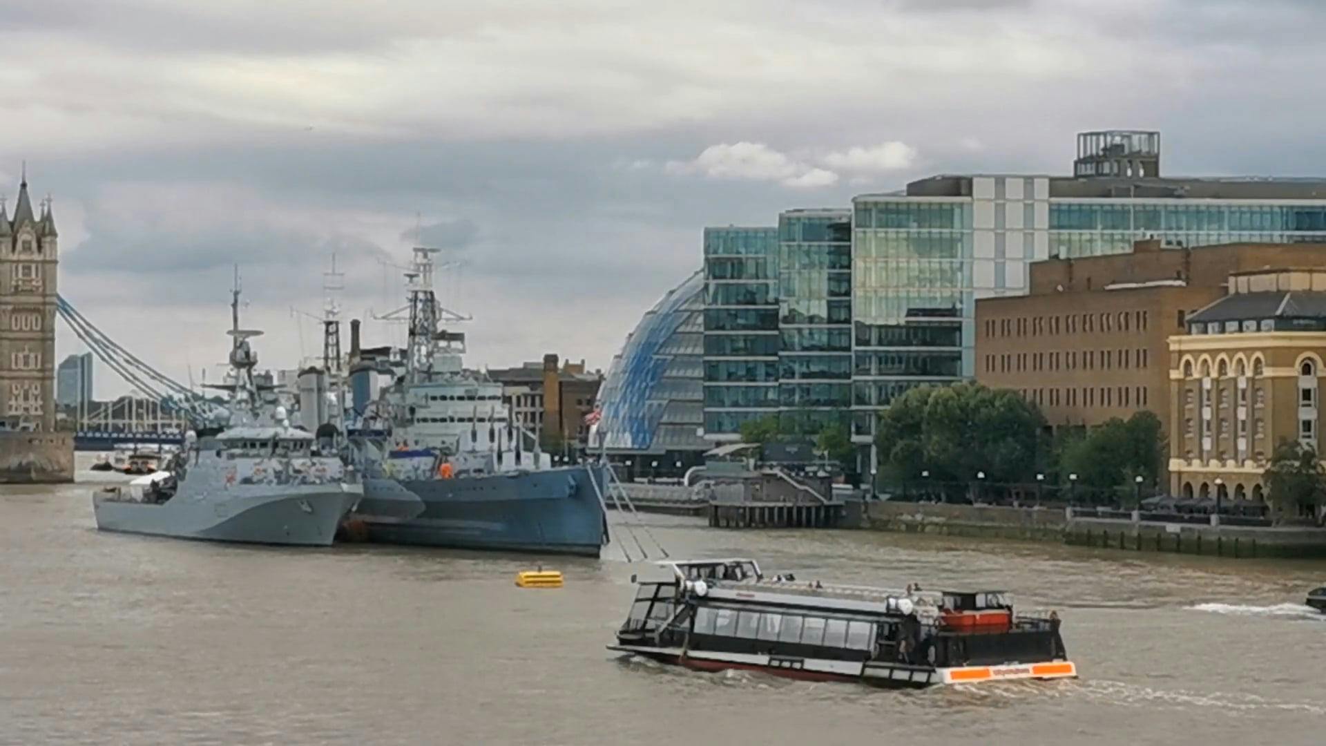 Footage of London Bridge From a Moving Boat Free Stock Video Footage ...
