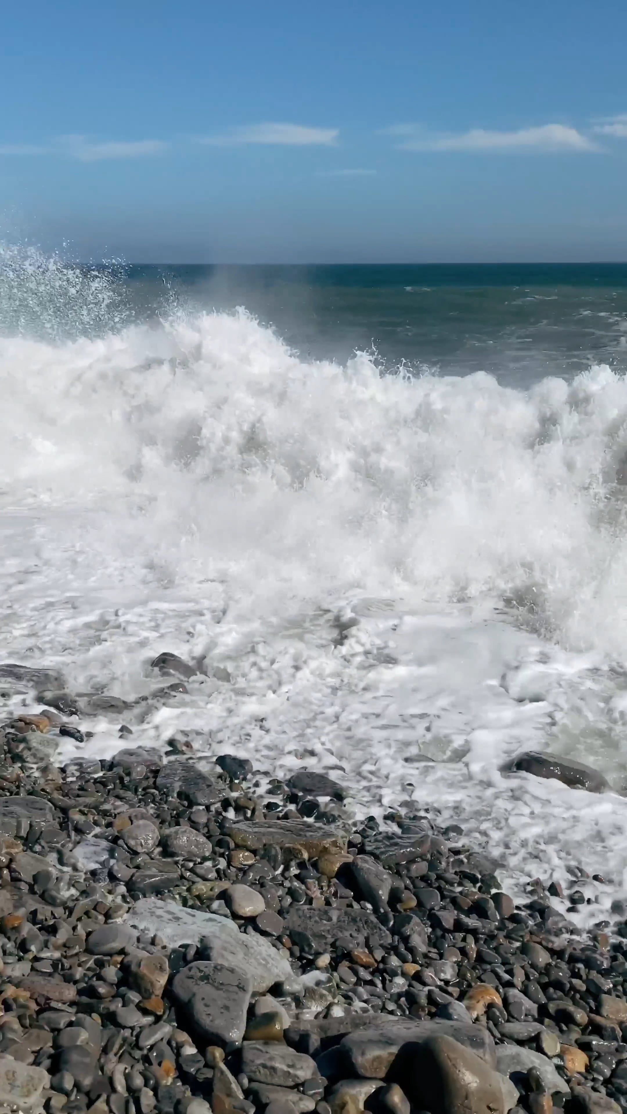 Waves Crashing on Rocky Shore · Free Stock Video