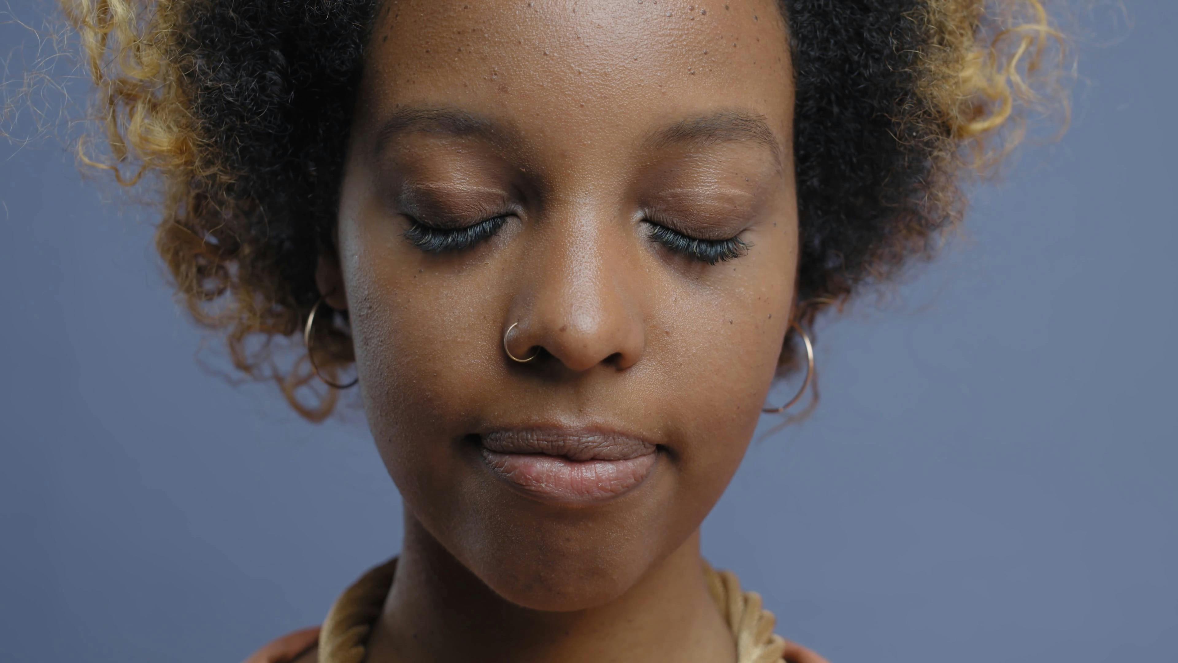 Woman Looking at Camera and Blinking Free Stock Video Footage, Royalty ...