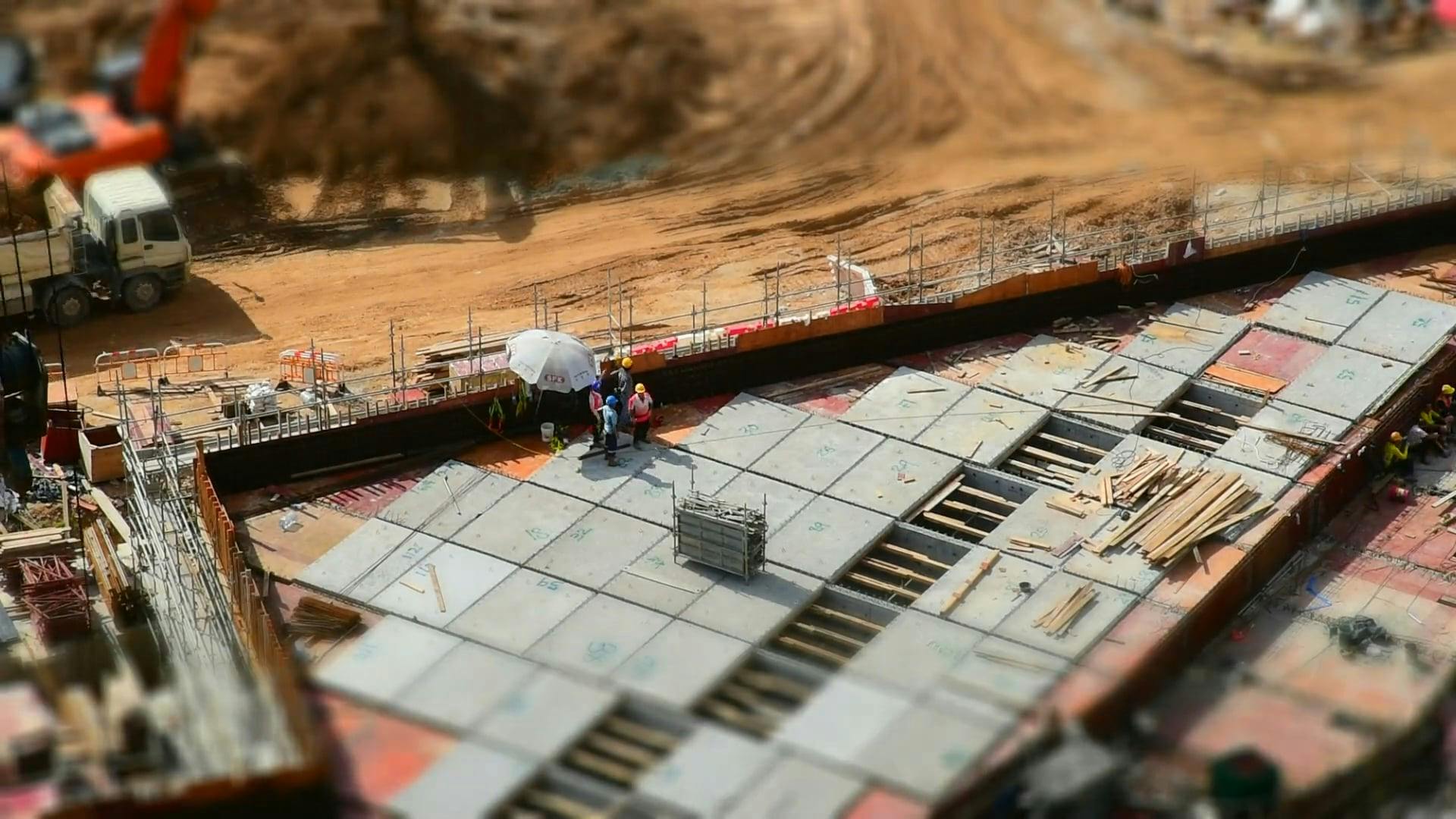 Workers Working on a Construction Site Free Stock Video Footage ...