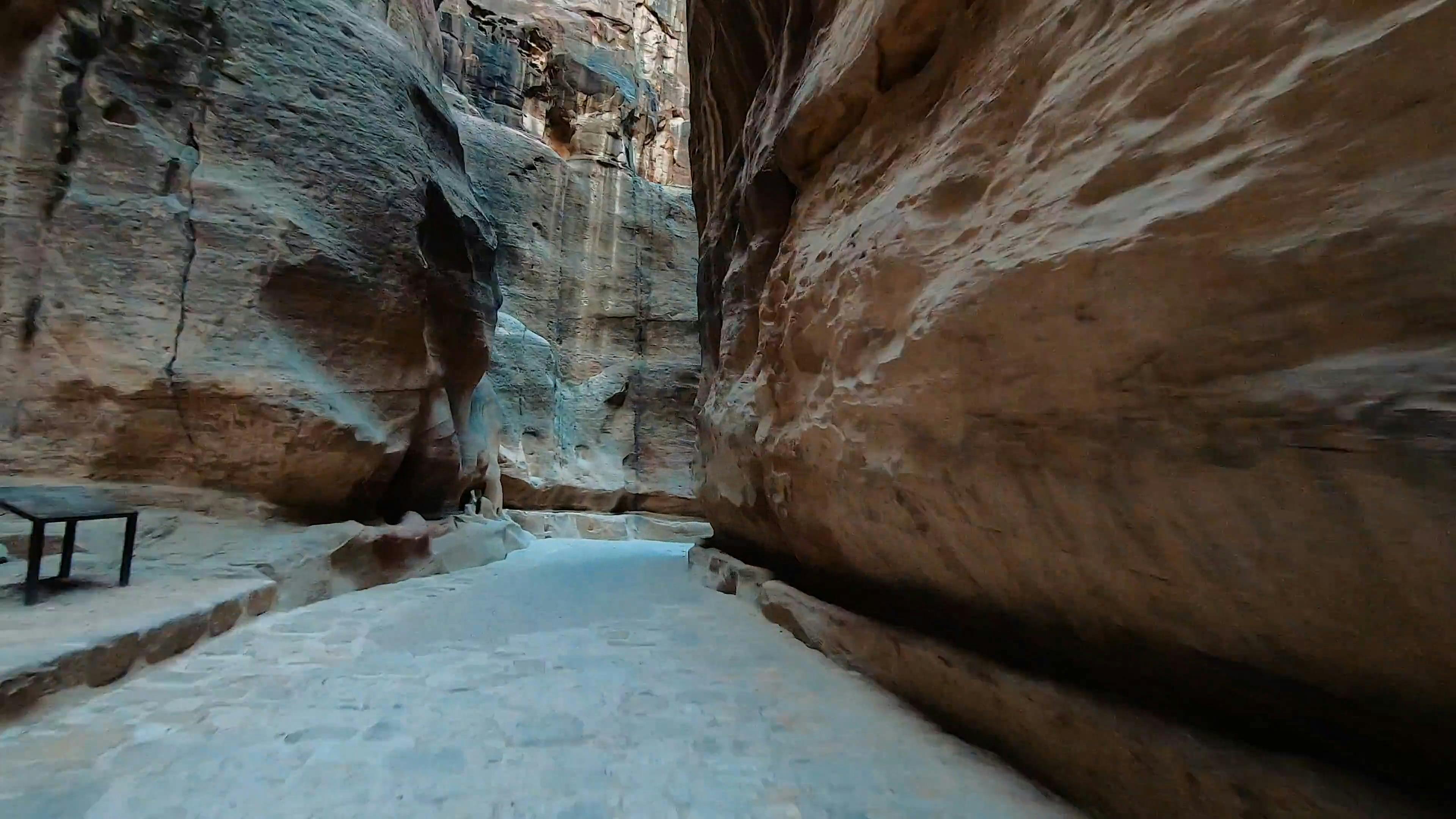 People Walking On A Narrow Pathway Between Canyons Free Stock Video ...