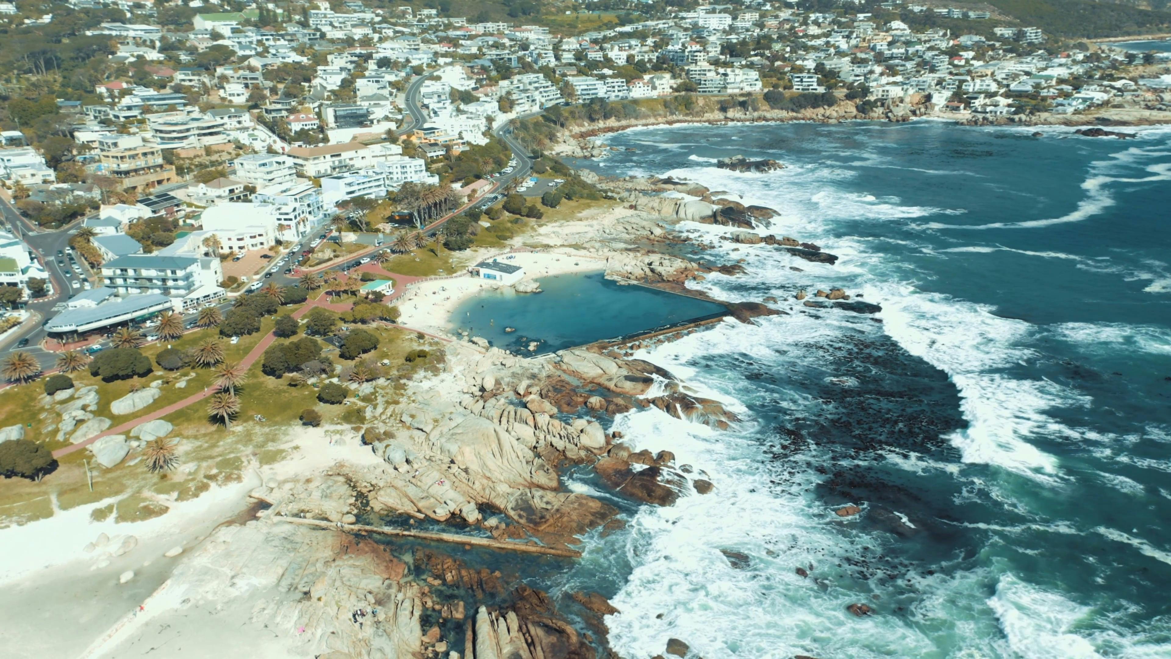 Aerial View of a City by the Beach Free Stock Video Footage, Royalty ...