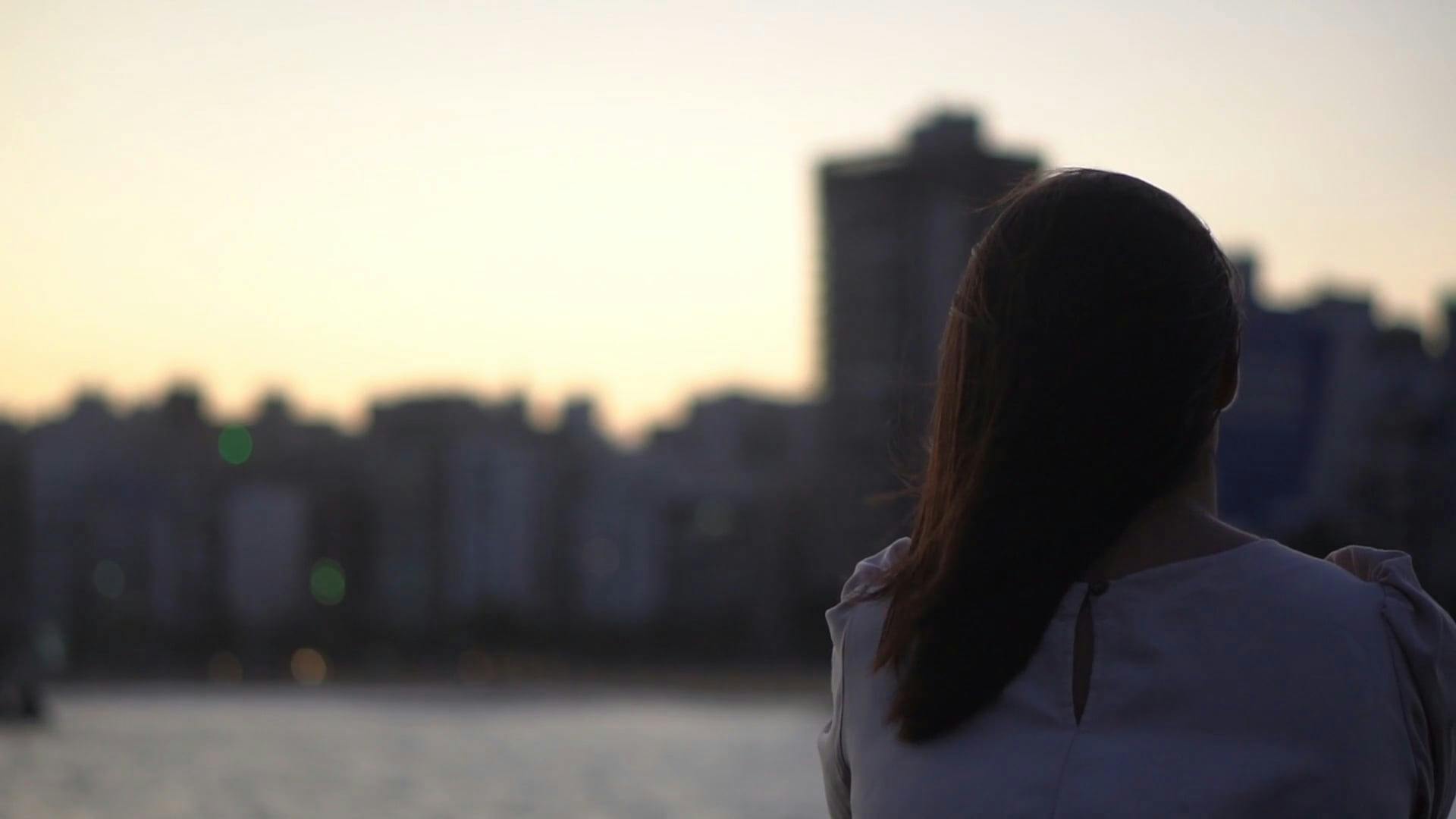Back View of a Woman Looking at the View Free Stock Video Footage ...