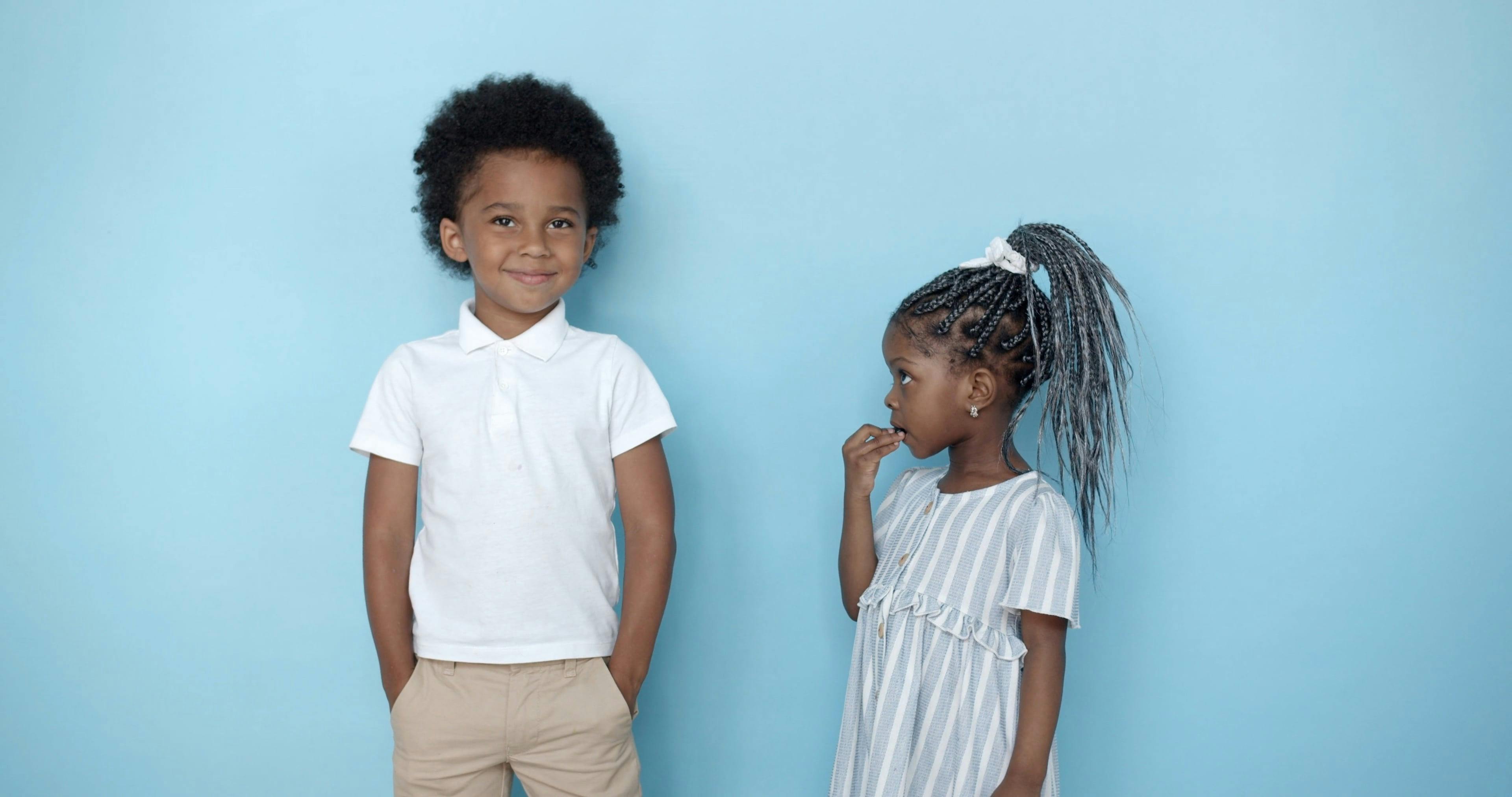 Two Kids Looking at Each Other while Laughing Free Stock Video Footage ...