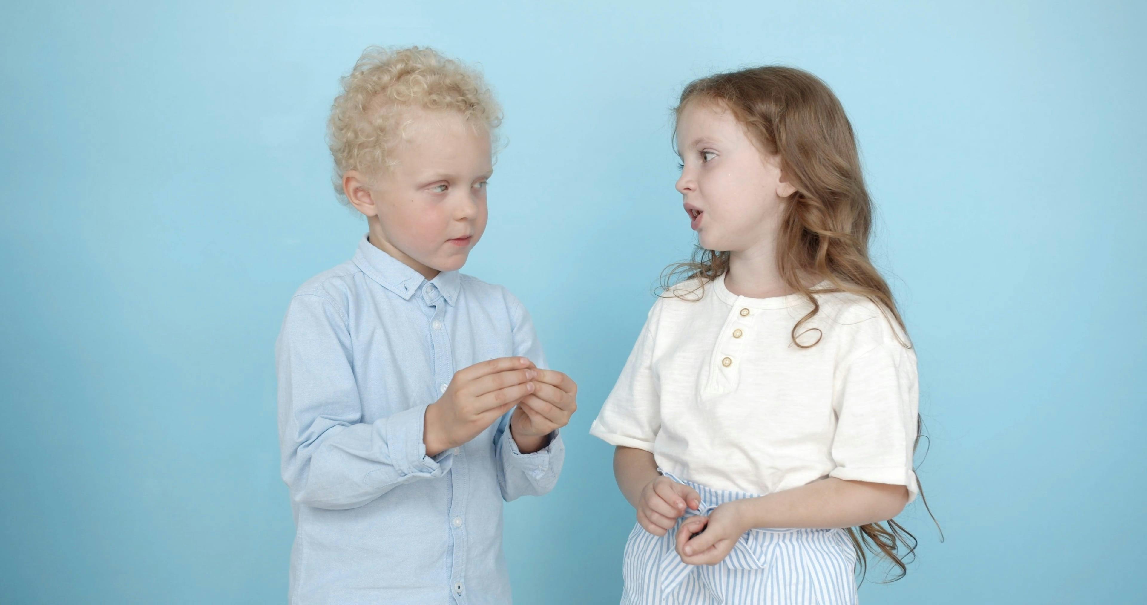Two Children Talking Together Free Stock Video Footage, Royalty-Free 4K ...