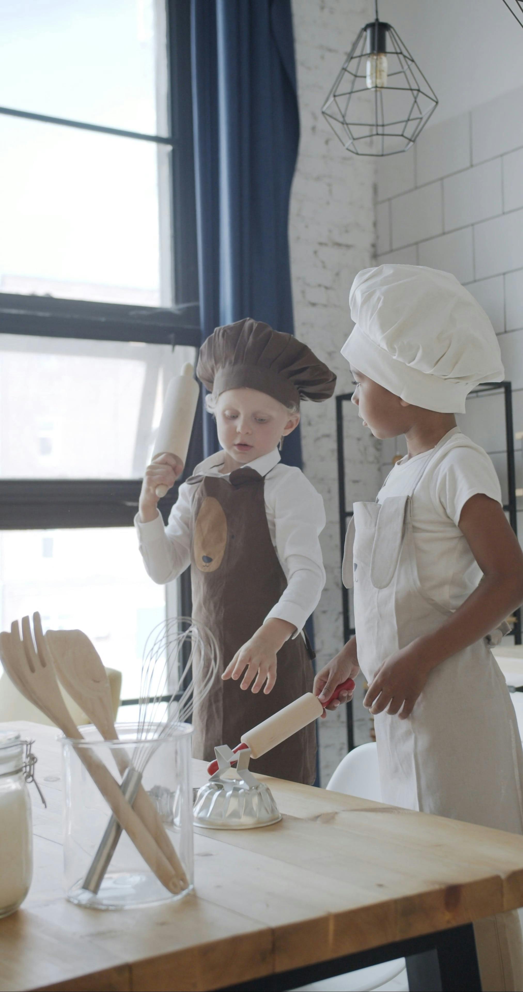 Two Kids Playing As Young Bakers Free Stock Video Footage, Royalty-Free ...