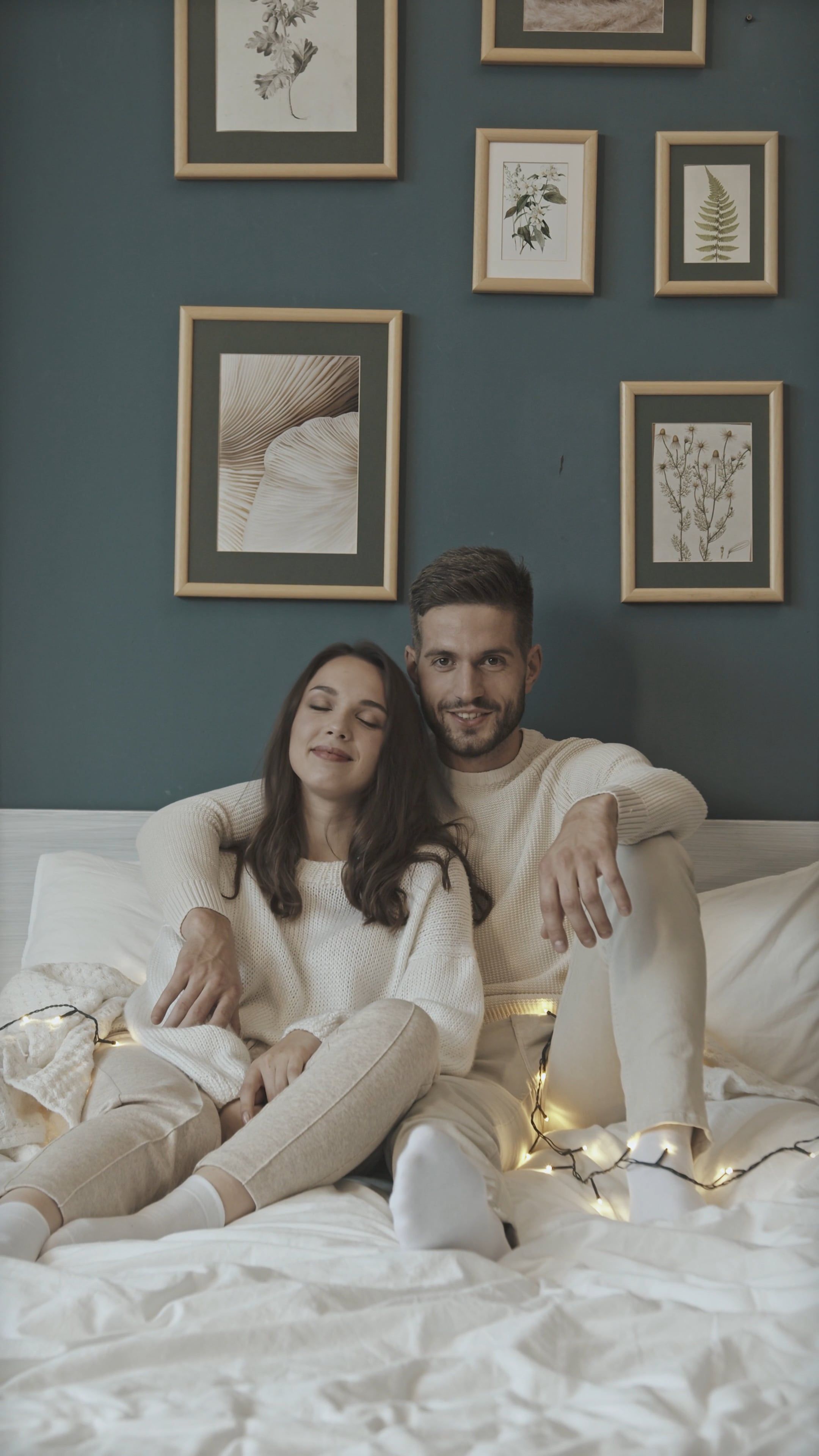 A Couple Keeping Warm While In Bed · Free Stock Video