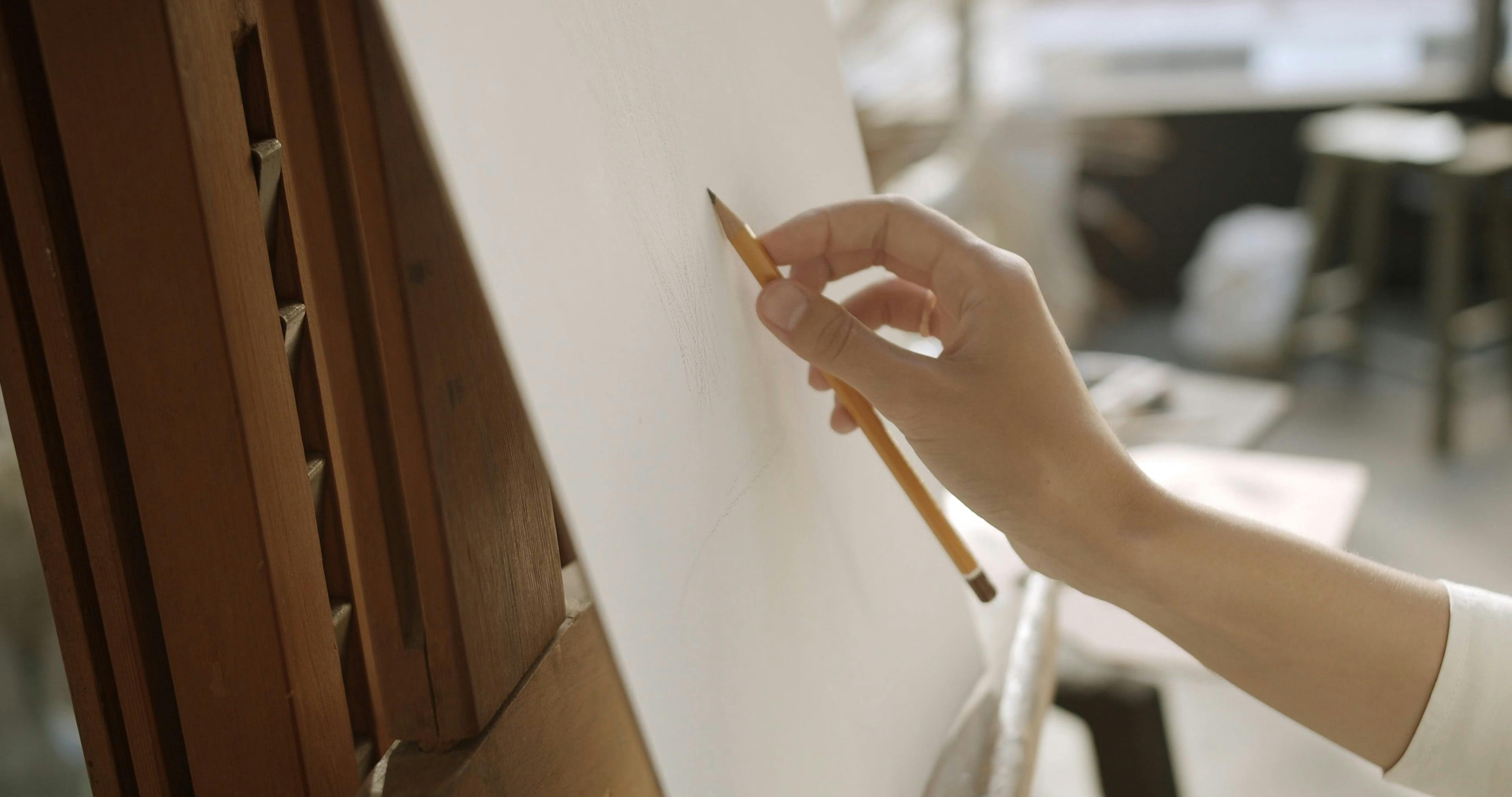 Person Doing A Sketch Using A Pencil Free Stock Video Footage, Royalty ...