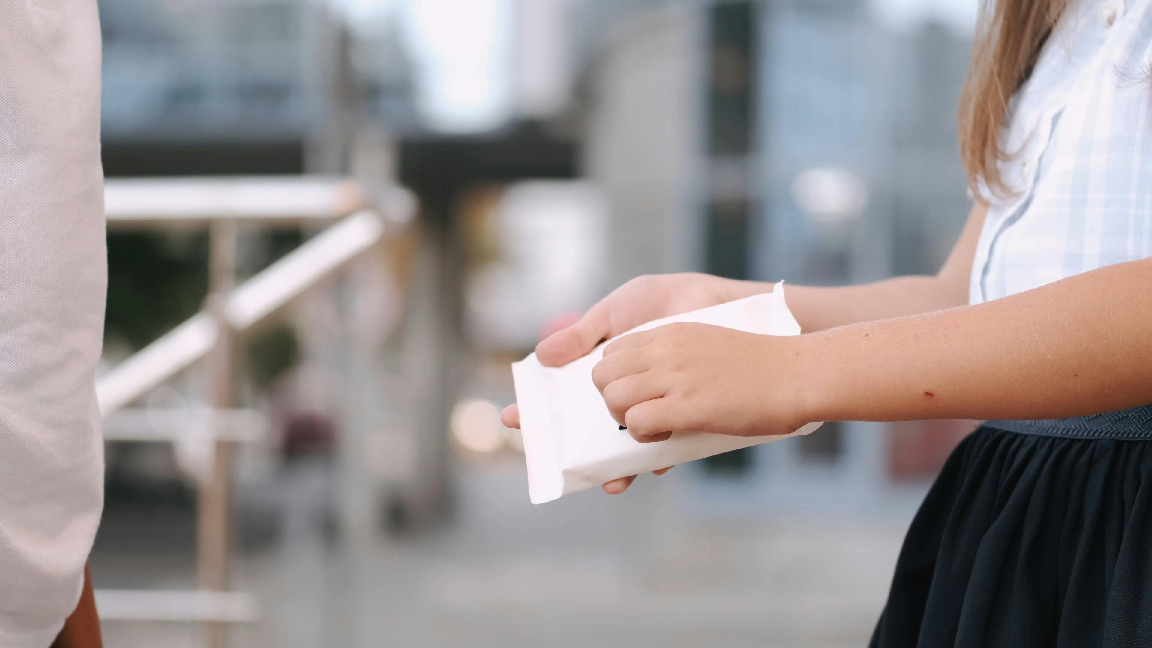 Video Of People Using Wet Wipes To Sanitize Their Hands Free Stock ...