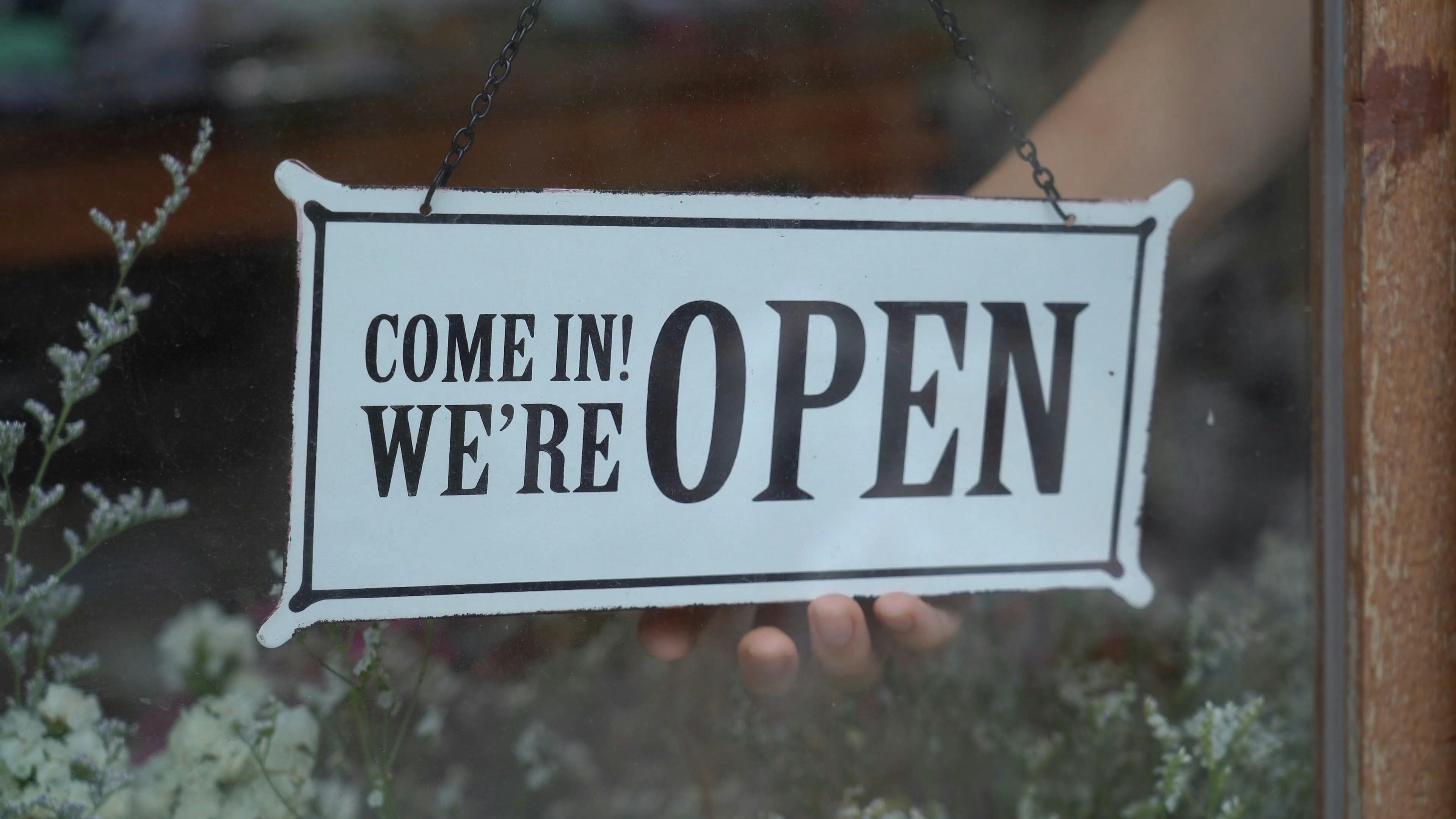 A Door Sign Indication When Store is Open or Closed · Free Stock Video