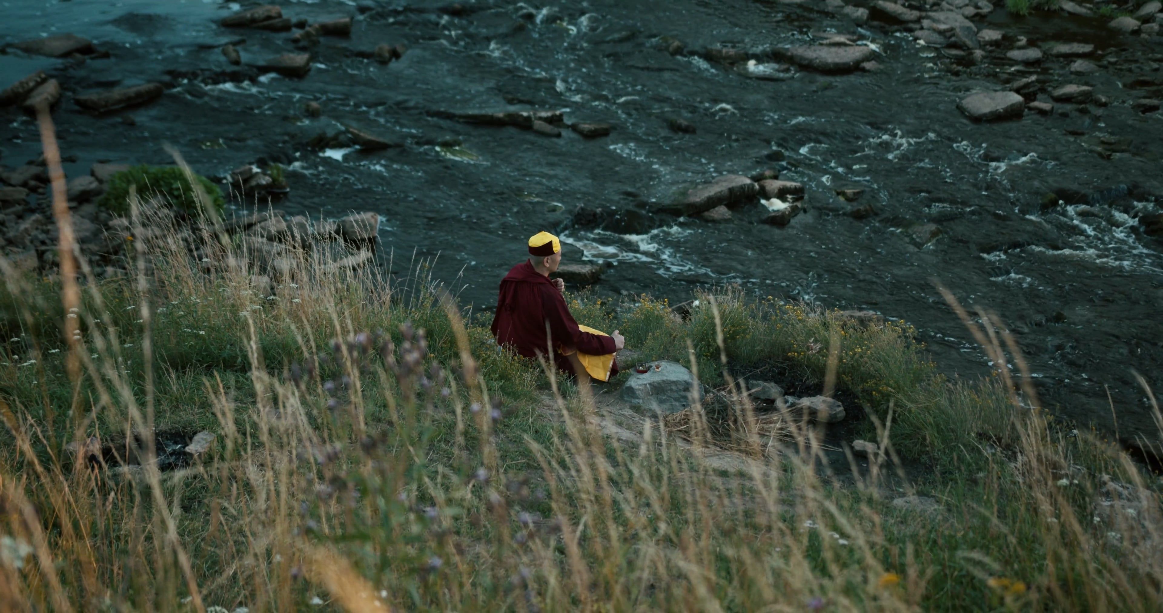 A Man Sitting Near the River Free Stock Video Footage, Royalty-Free 4K ...